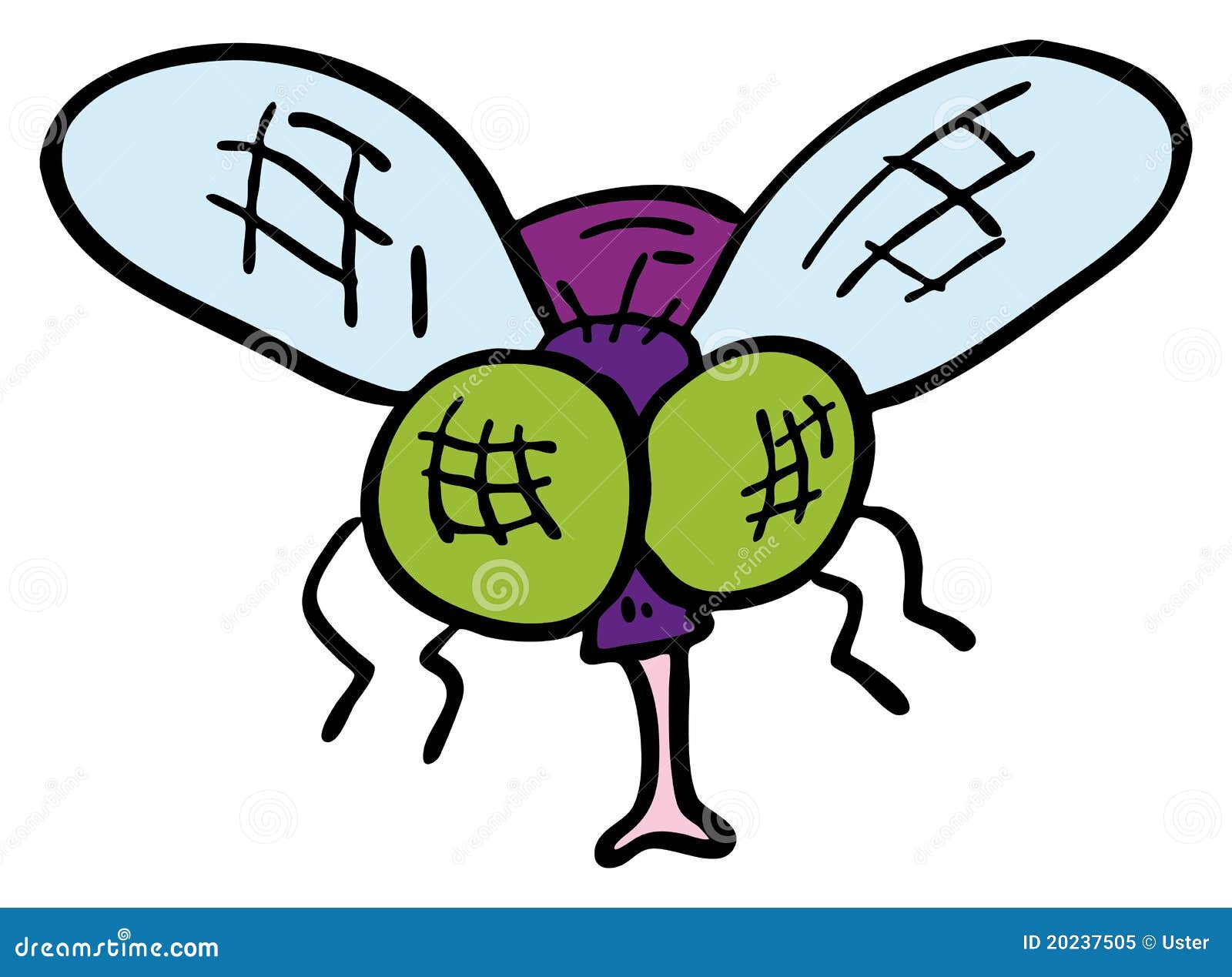 Doodle fly stock illustration. Illustration of small - 20237505