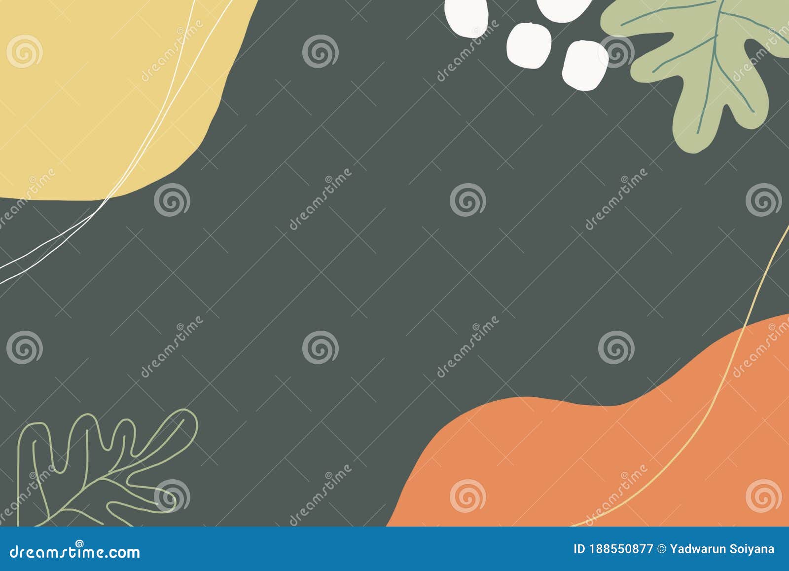 Doodle and Foliage Drawing Background Template Stock Illustration ...