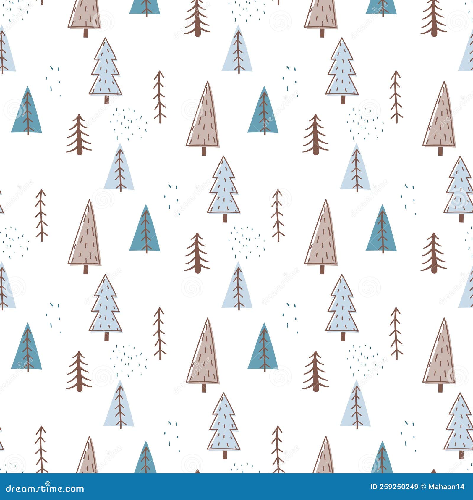 Doodle forest pattern stock vector. Illustration of wood - 259250249