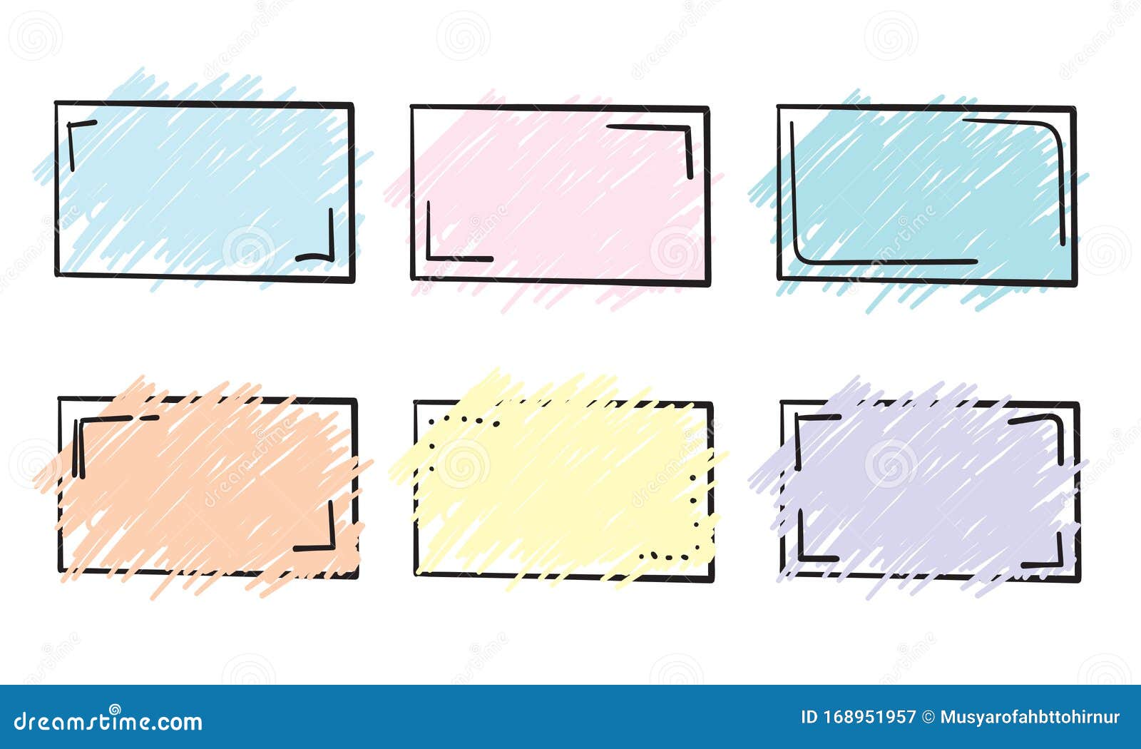 Doodle Frame Collection Vector Illustration Isolated Stock Vector ...