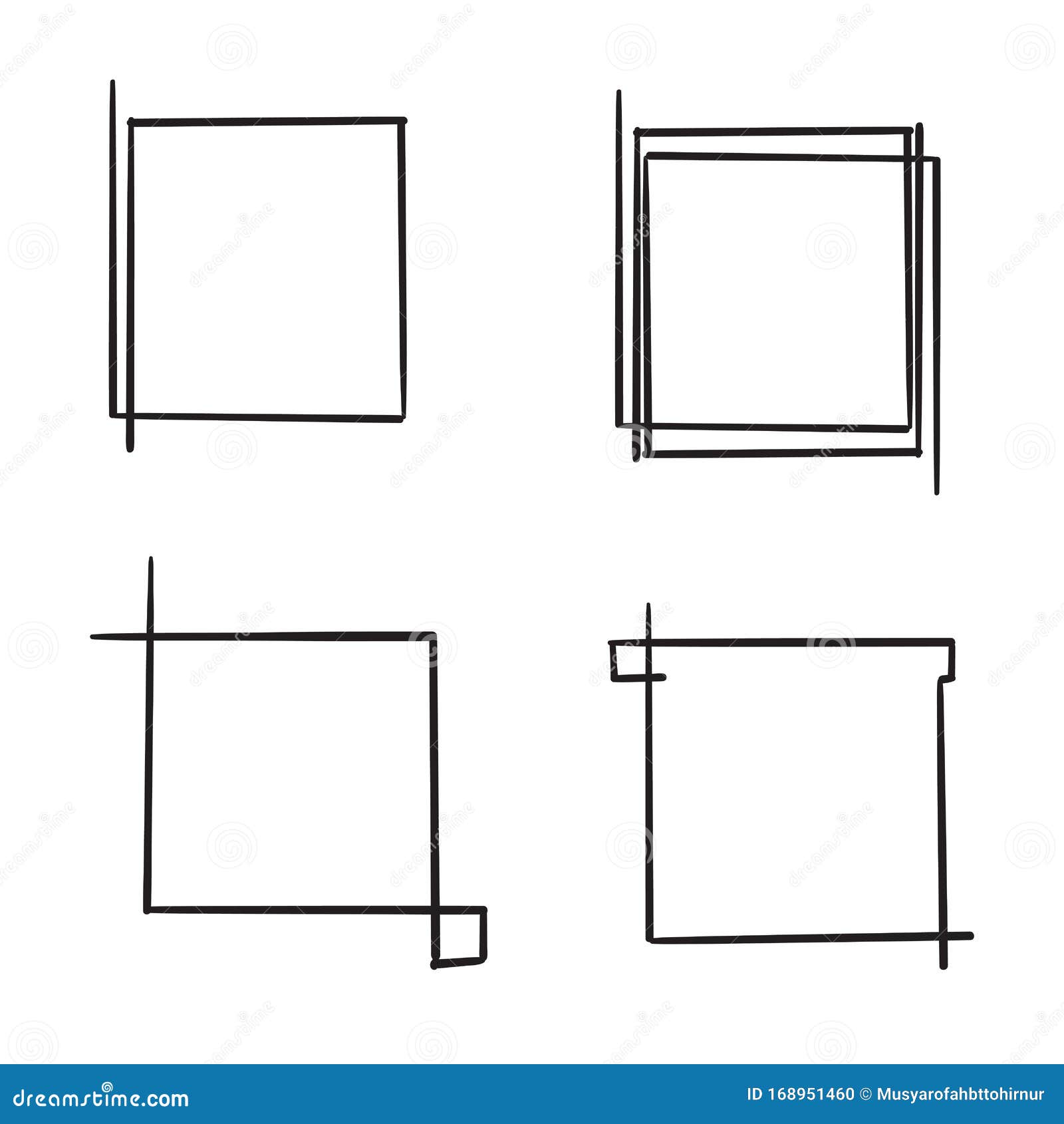 Doodle Frame Illustration Vector with Single Line Style Stock Vector ...