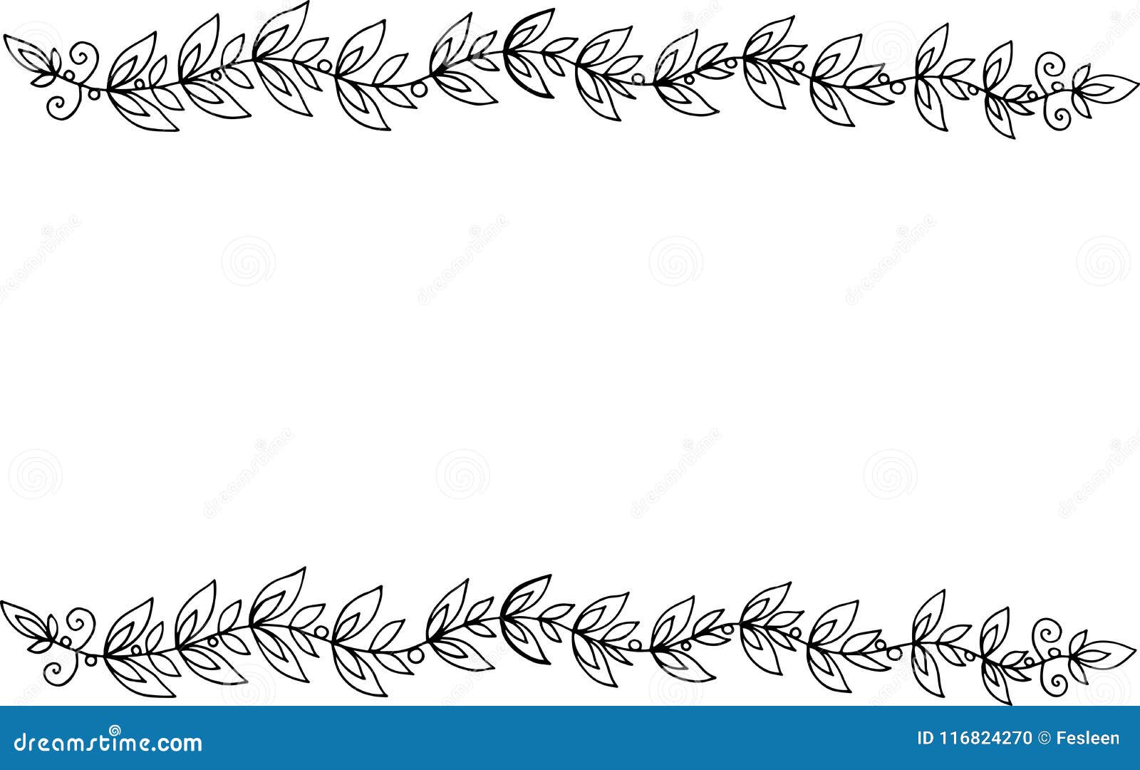 Doodle Frame with Leaf Branches. Coloring Page for Adults Stock Vector ...
