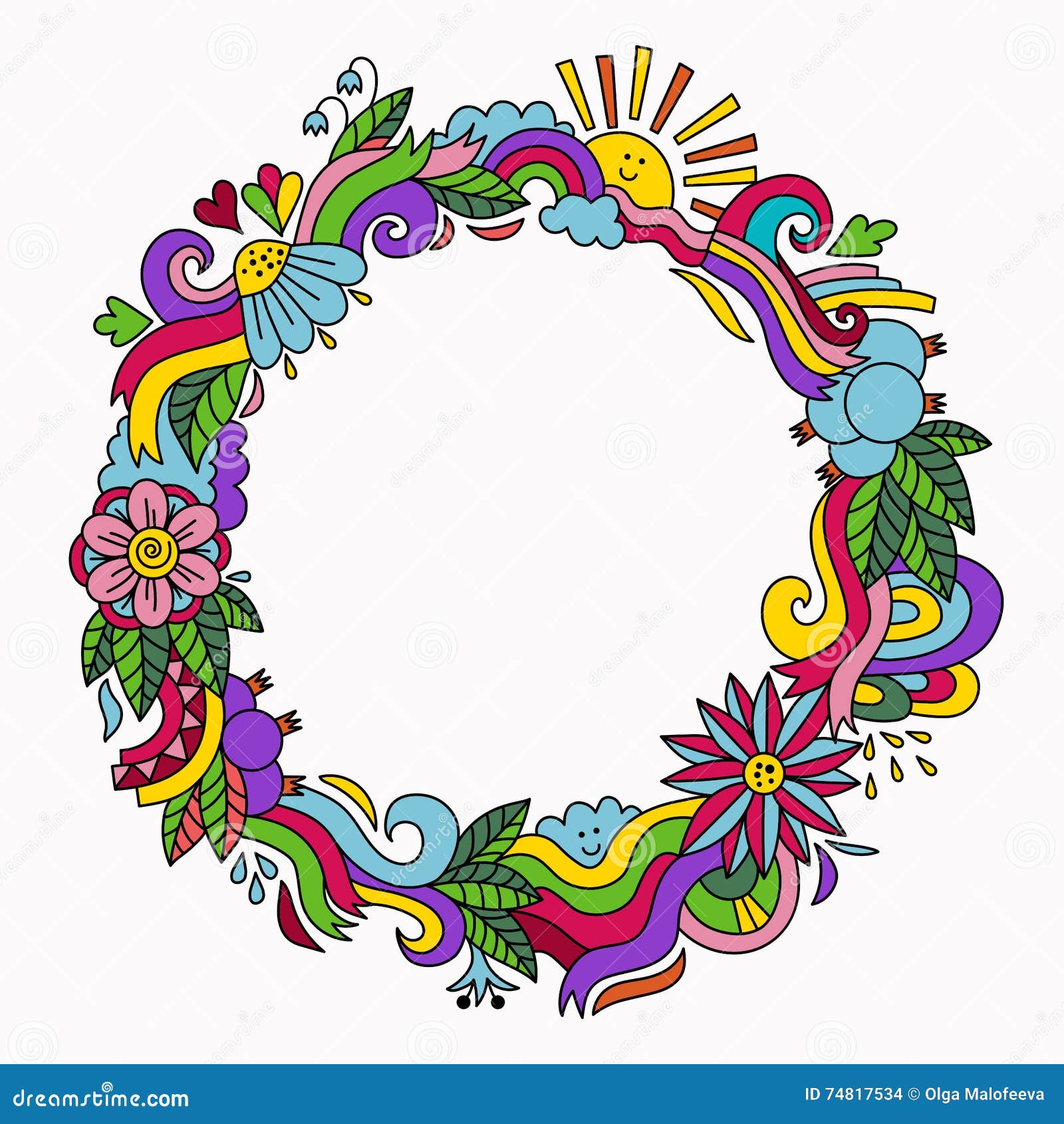 Doodle frame for text stock vector. Illustration of backdrop - 74817534