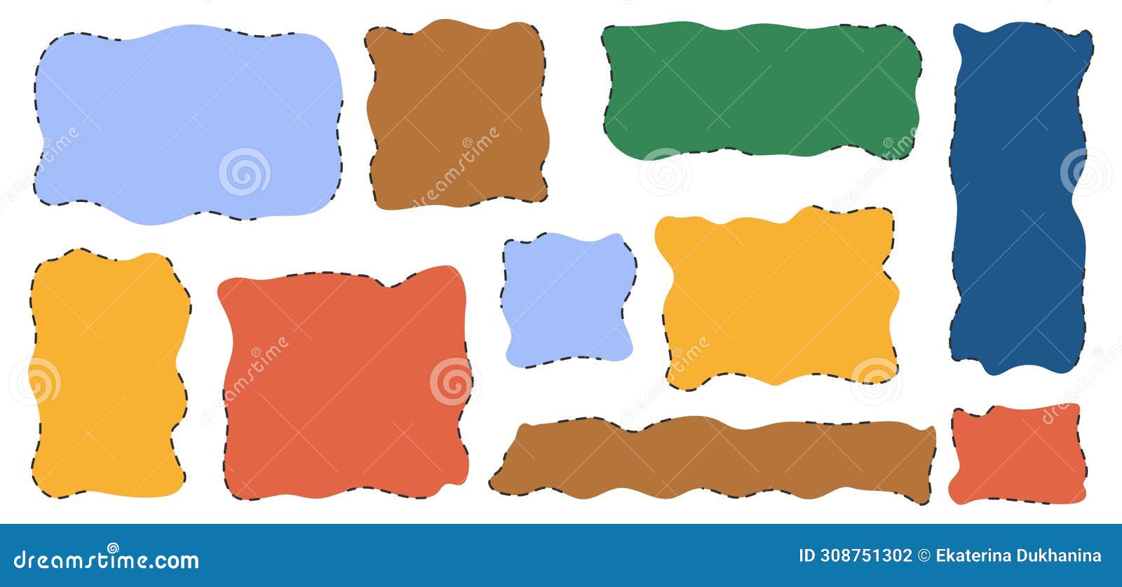 Doodle Frame Textbox and Background in Hand Drawn Style. Set Geometric ...