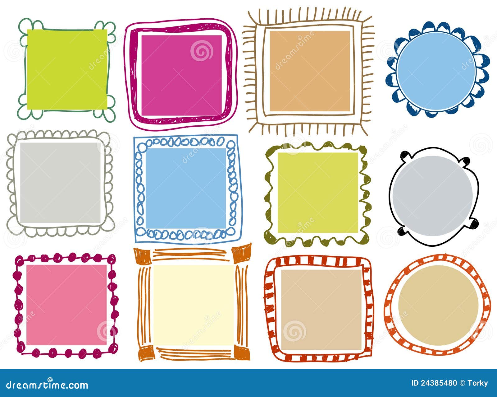 Doodle frames stock vector. Illustration of graphic, children - 24385480