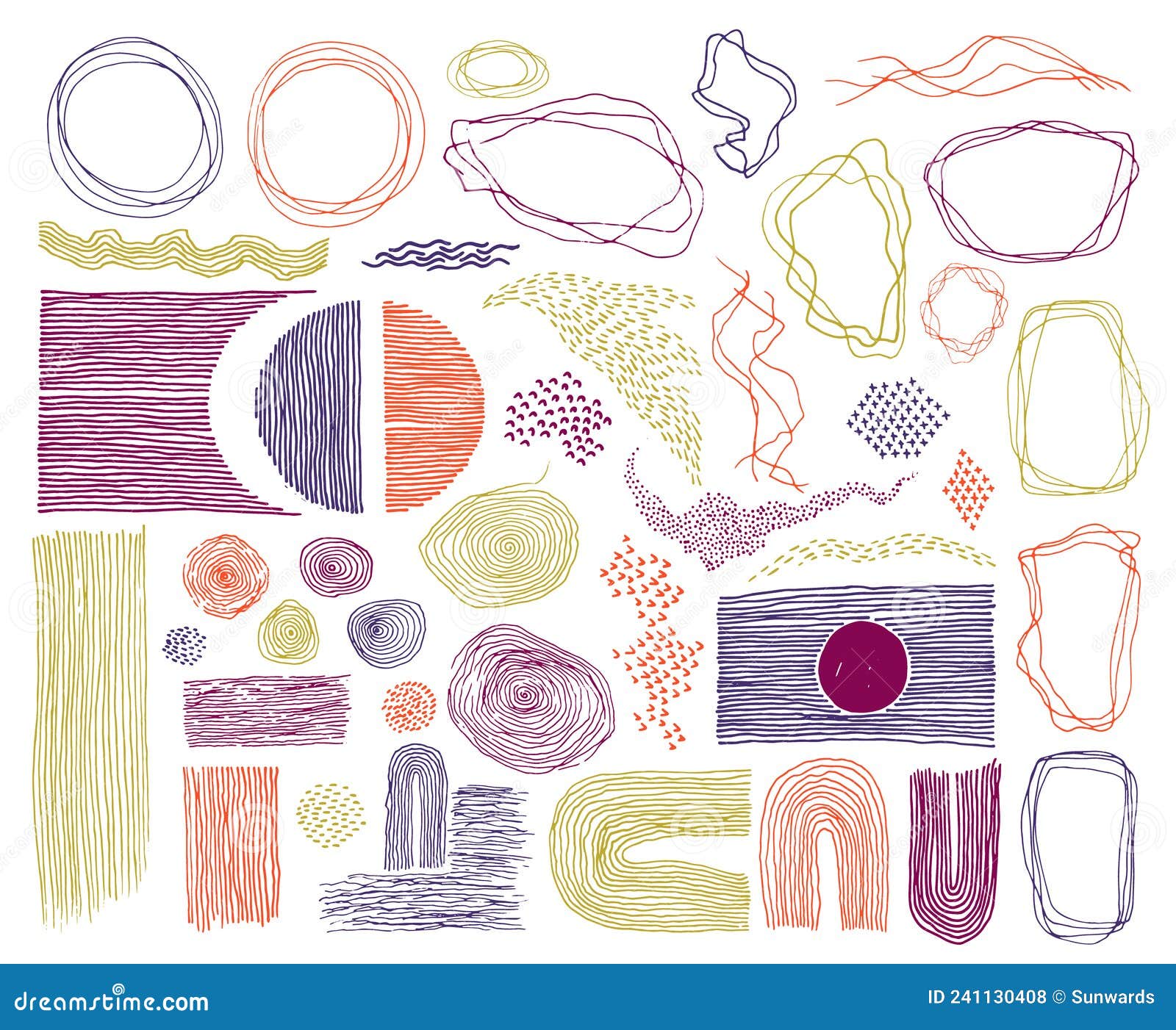 Scribble Frames, Lines and Dots Texture Backgrounds Vector Collection ...