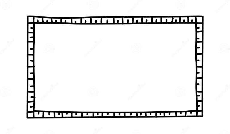 Doodle Frames. Rectangle Hand Drawn Borders. Squared Ornament Frame for ...
