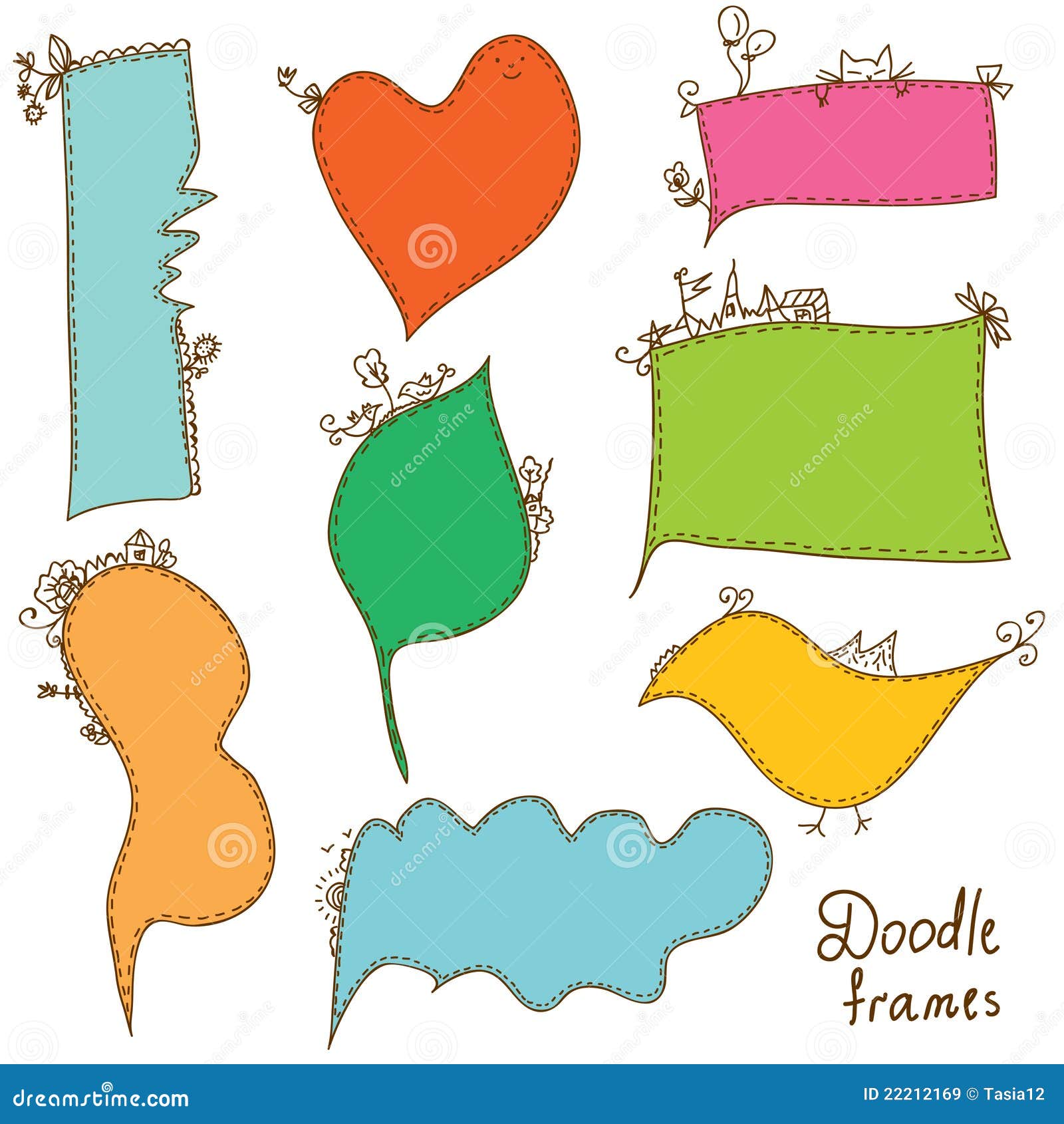 Doodle frames set stock vector. Illustration of floral - 22212169