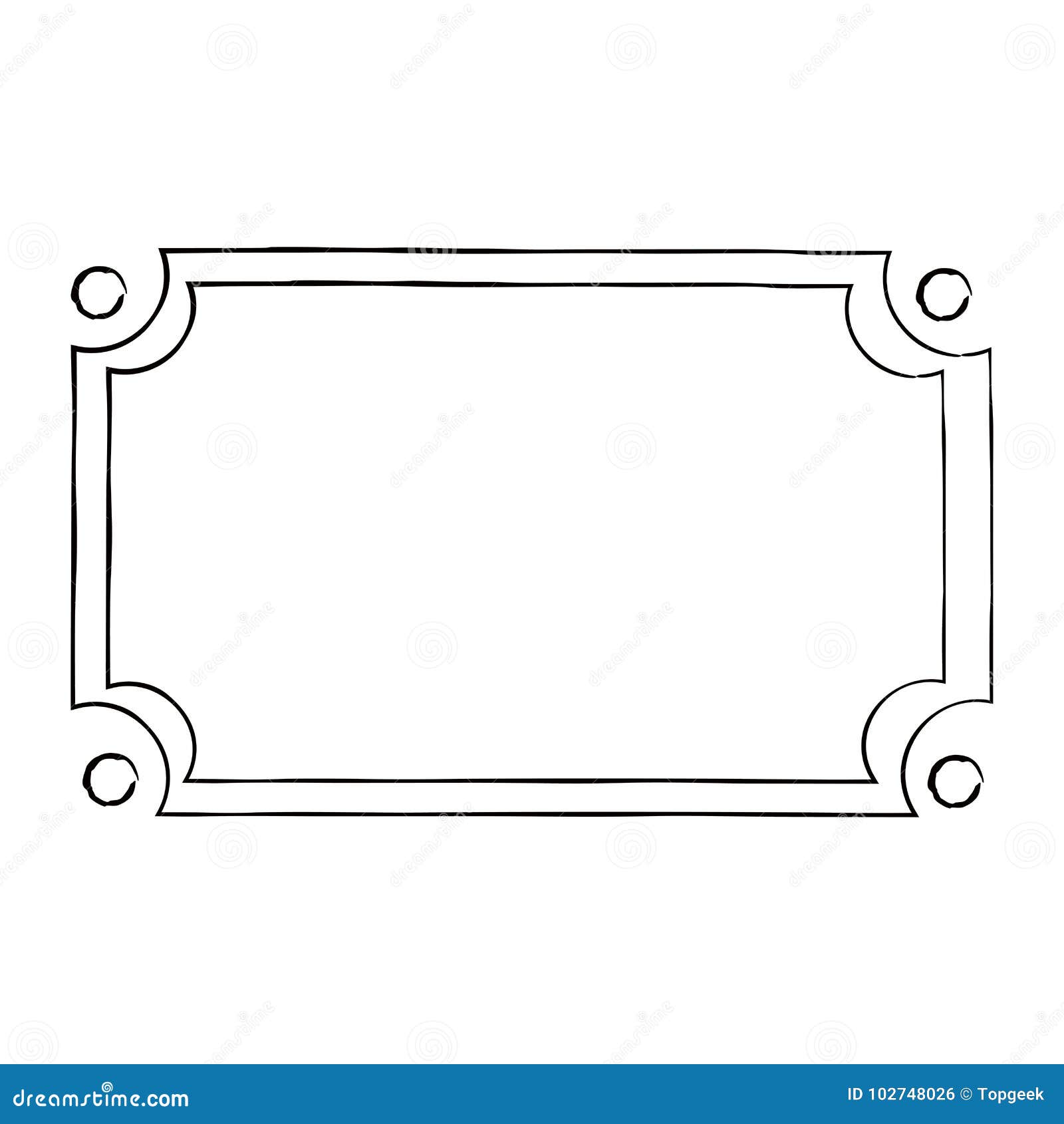 Doodle Framework with Curved Borders Vector Stock Vector - Illustration ...