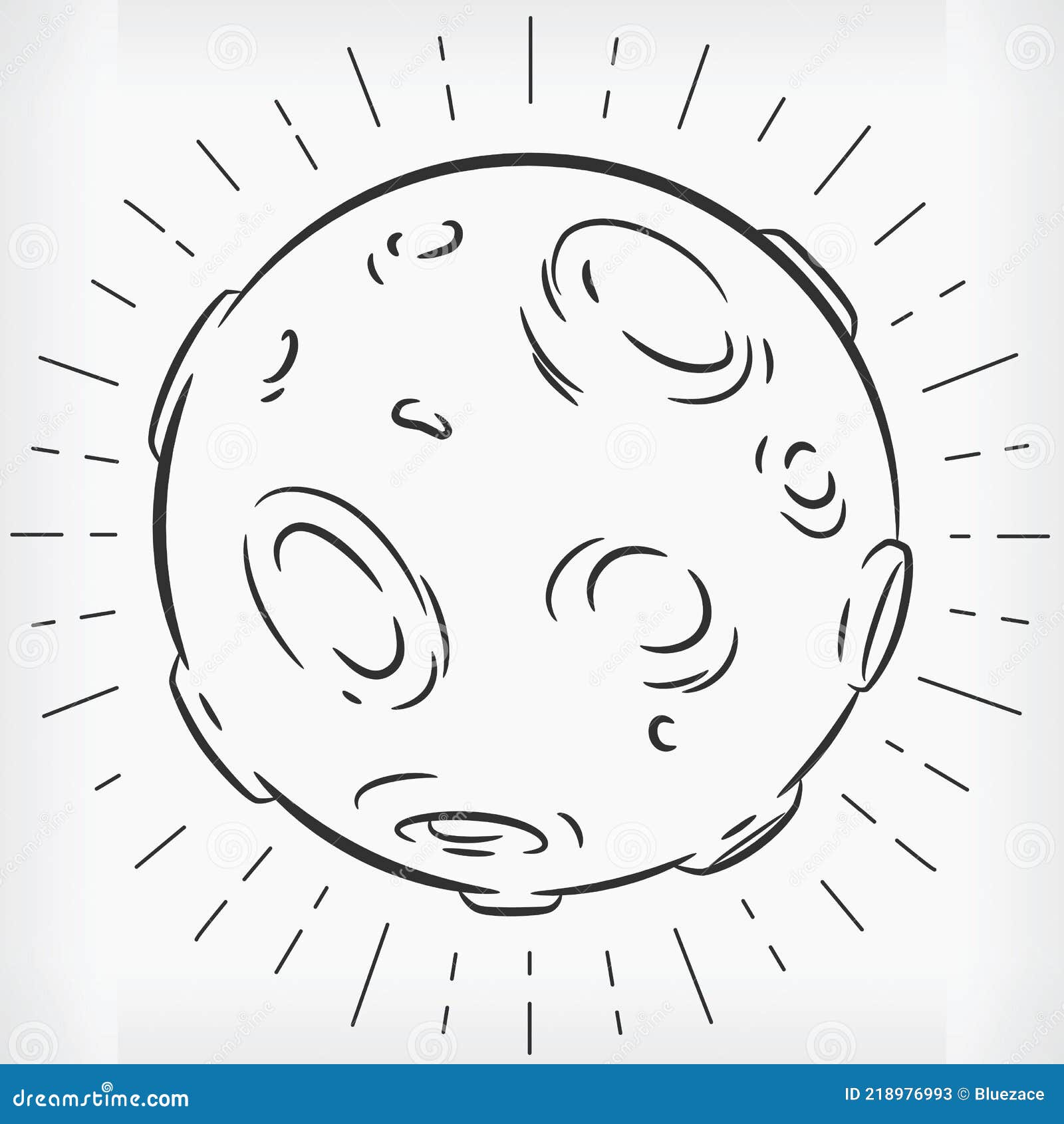 Doodle Full Moon Hand Drawn Sketch Vector Illustration Clipart ...