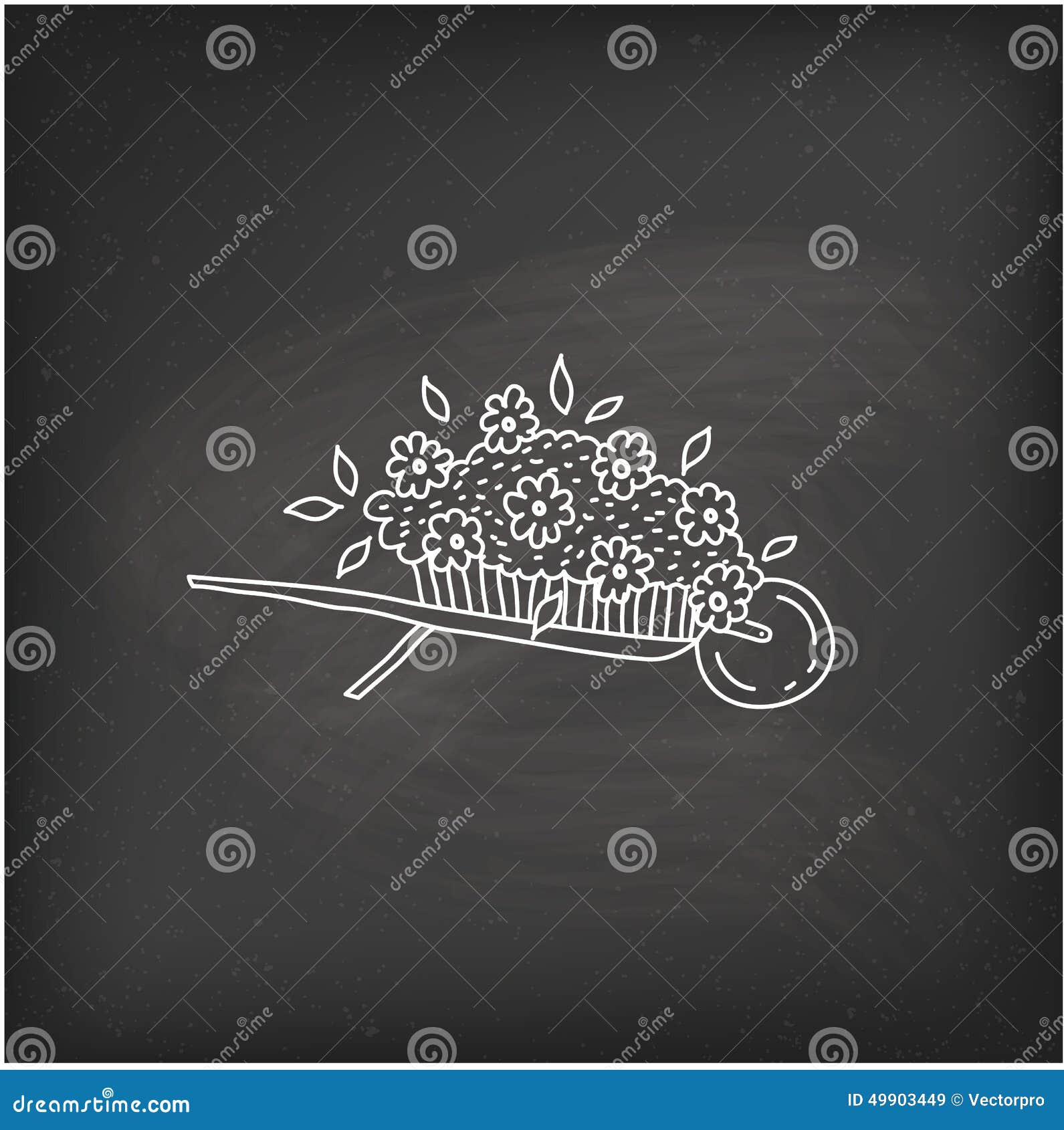 Doodle garden cart stock illustration. Illustration of village - 49903449