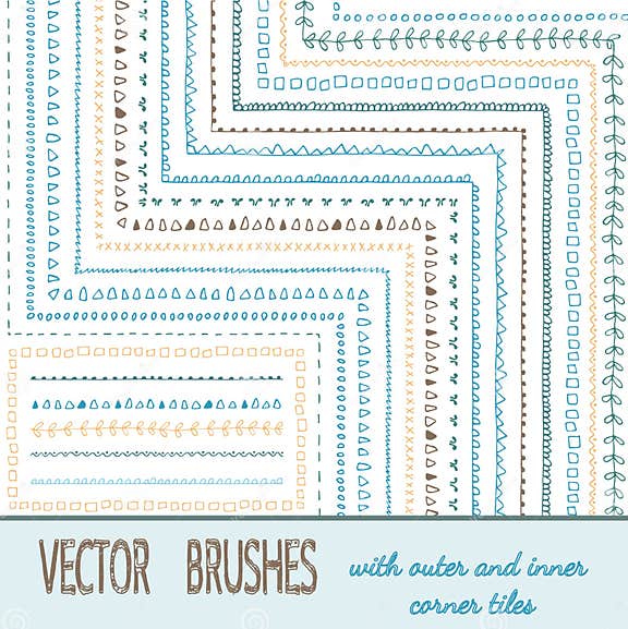 Doodle Geometric Brushes stock vector. Illustration of graphic - 82214426