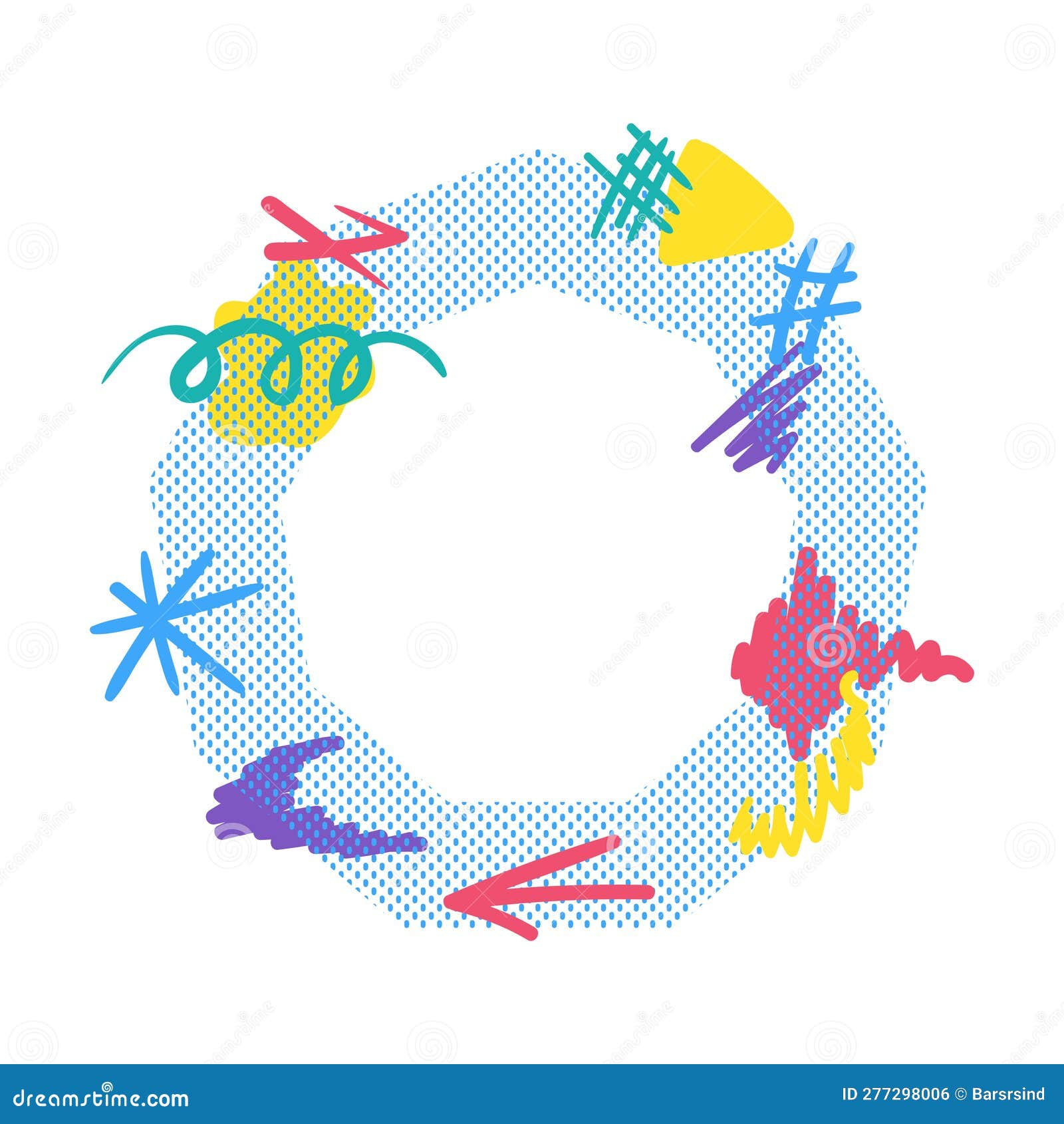 Doodle Geometric Doted Polygon Frame Template Stock Vector ...