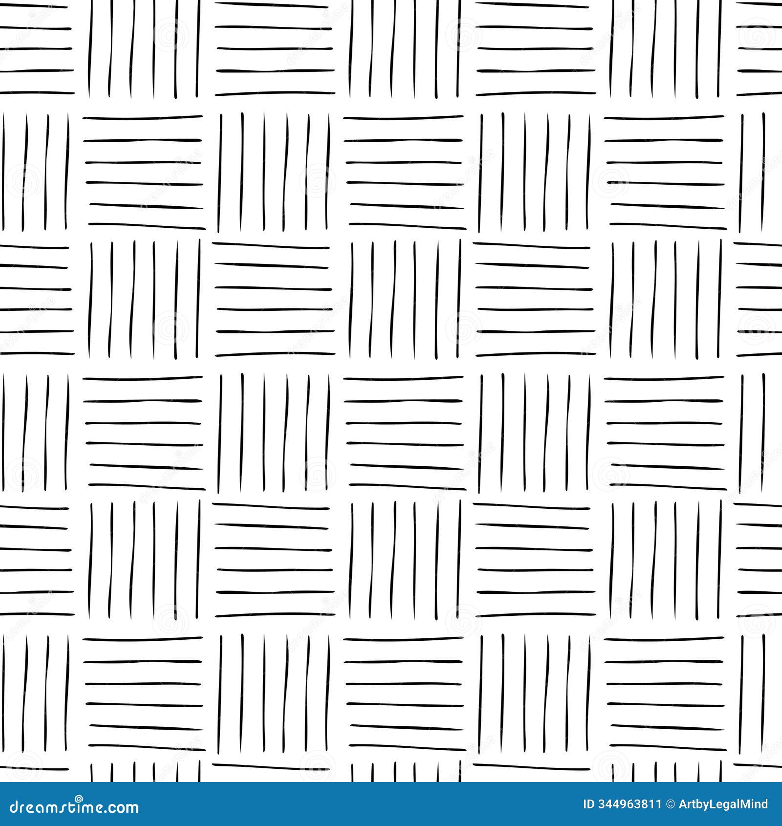 Doodle Geometric Seamless Pattern. Hatching Lines, Vertical and ...