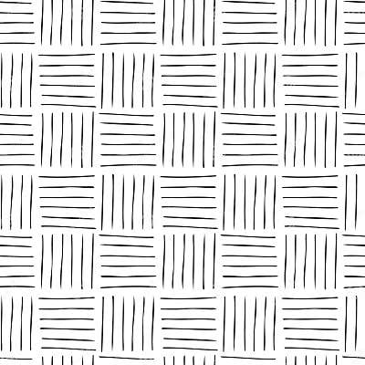 Doodle Geometric Seamless Pattern. Hatching Lines, Vertical and ...
