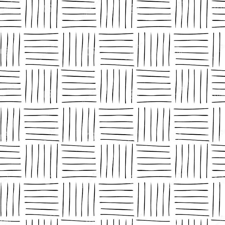 Doodle Geometric Seamless Pattern. Hatching Lines, Vertical and ...