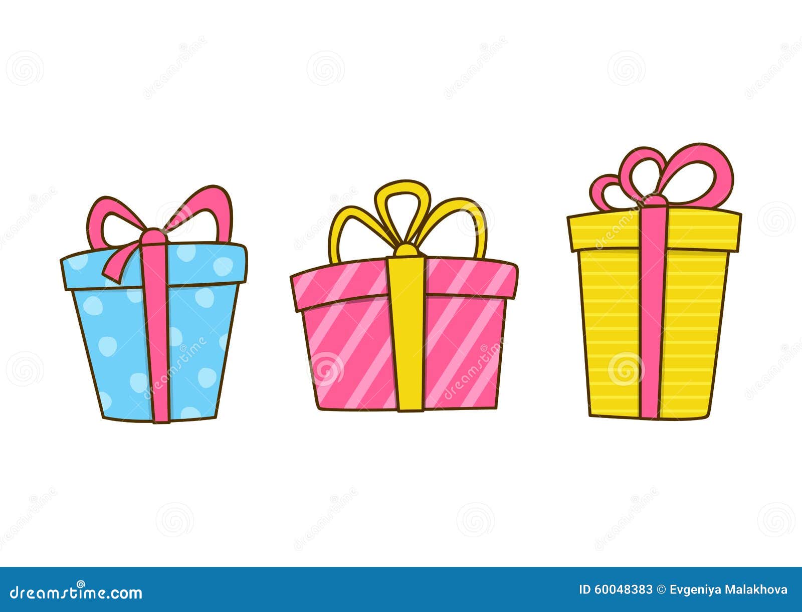 Doodle gift boxes stock vector. Illustration of vector - 60048383