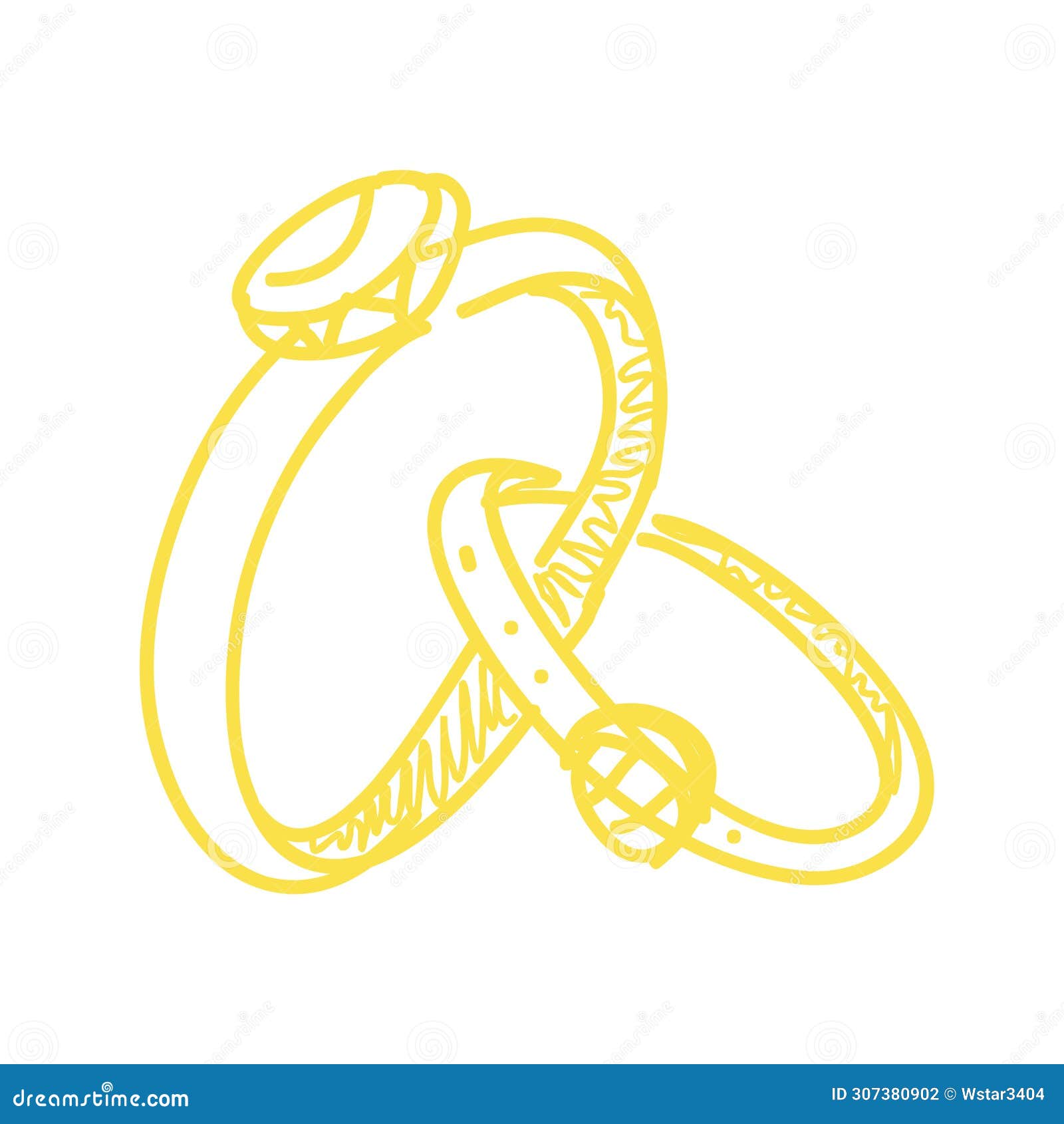 Doodle Golden Wedding Rings Pair Icon Stock Illustration - Illustration ...