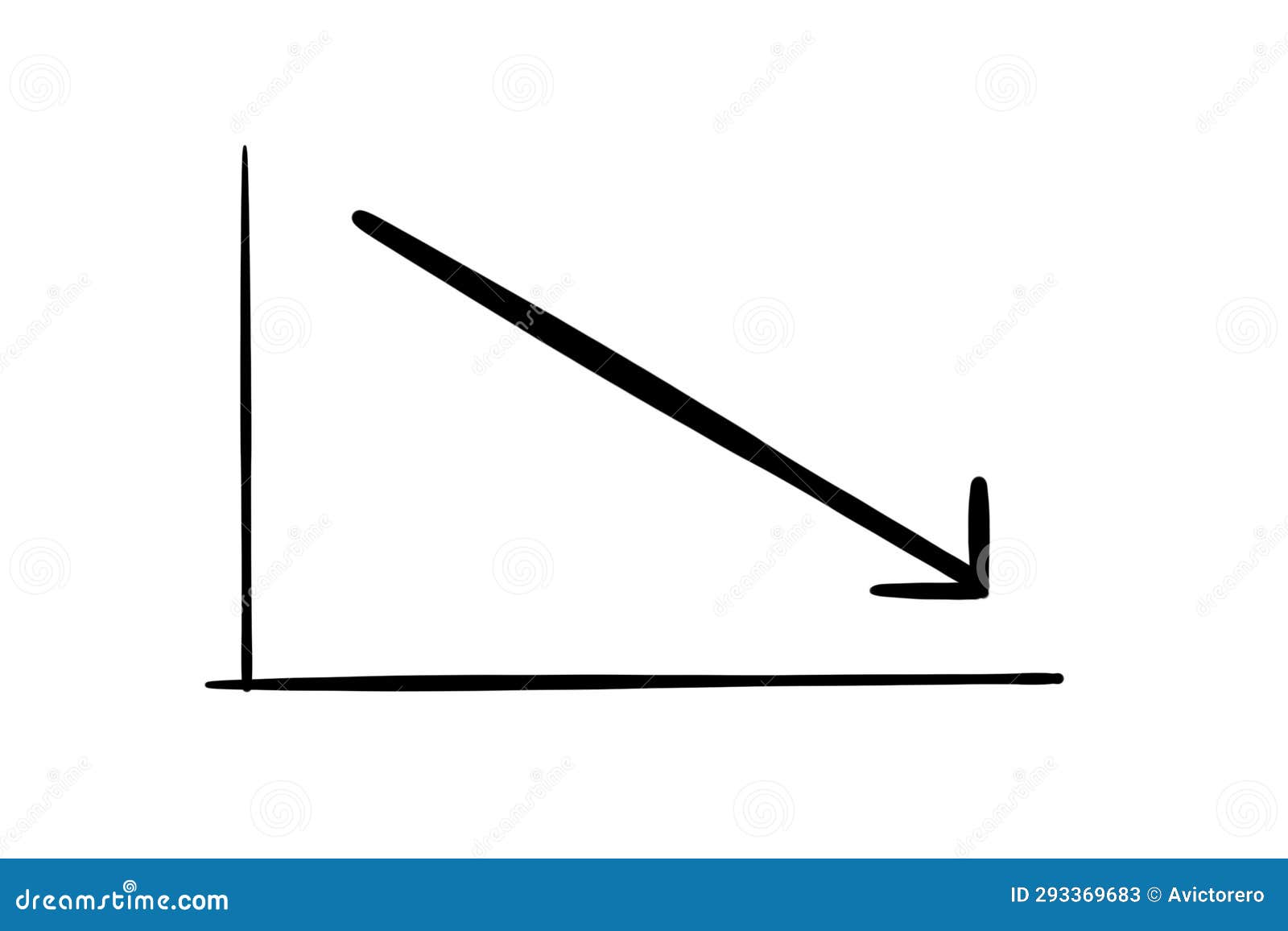 Doodle Graph going down stock illustration. Illustration of investment ...
