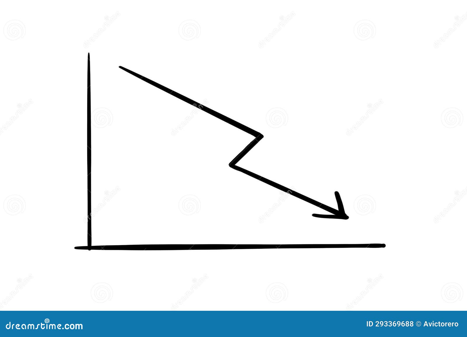 Doodle Graph going down stock illustration. Illustration of drawn ...