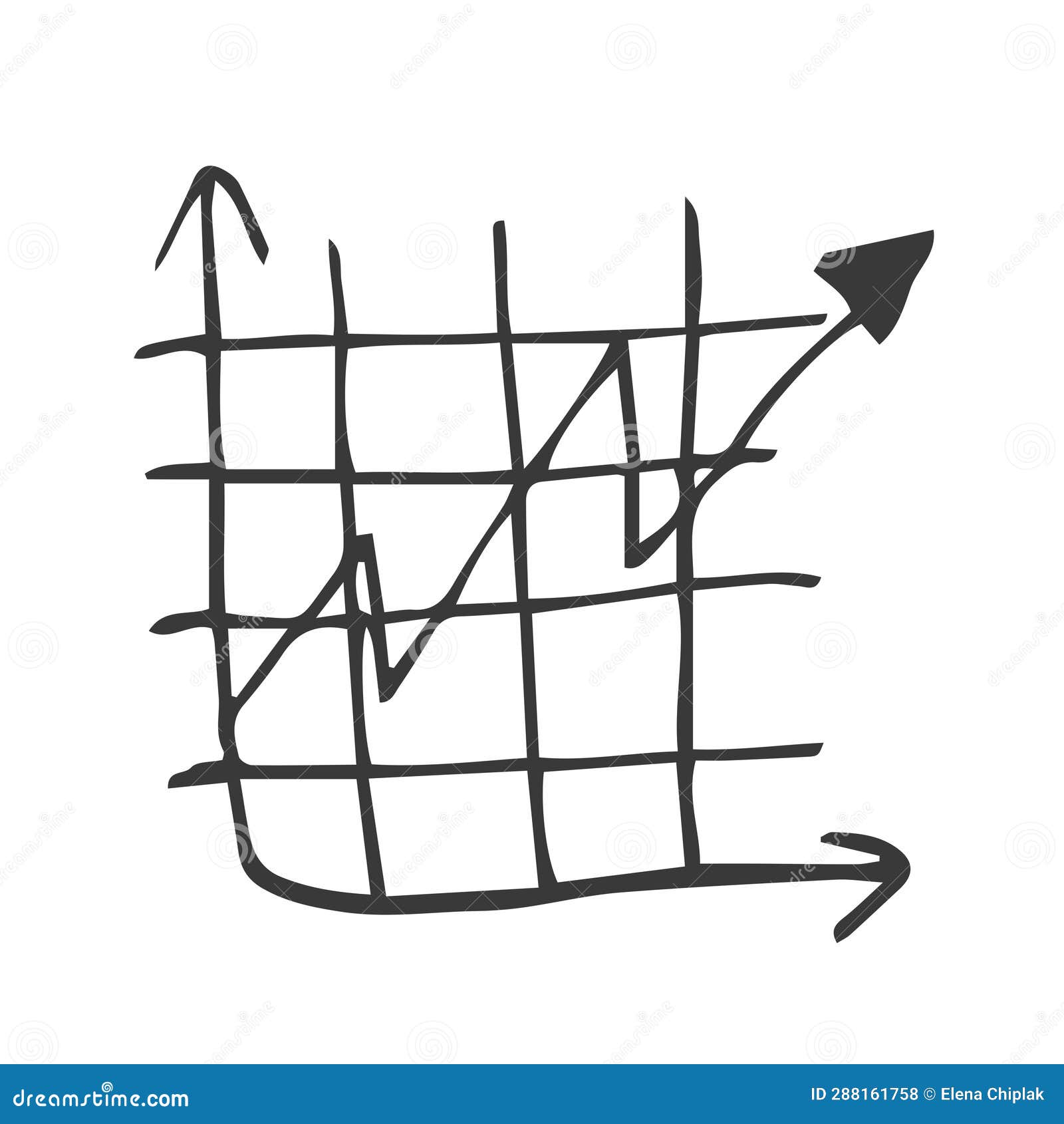 Doodle Graph Up in Sketch Style Isolated on White Background Stock ...