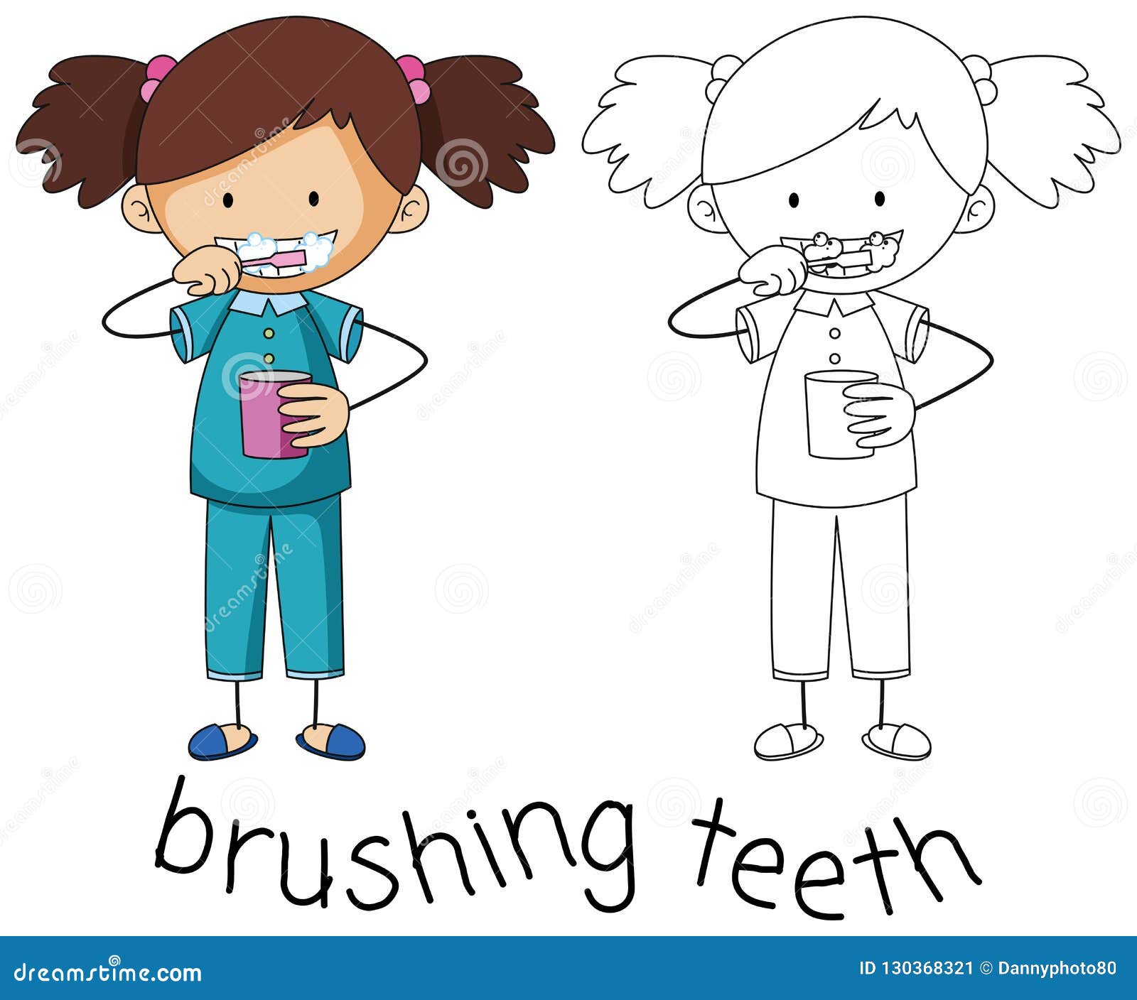 Doodle Graphic of Brushing Teeth Stock Vector - Illustration of ...