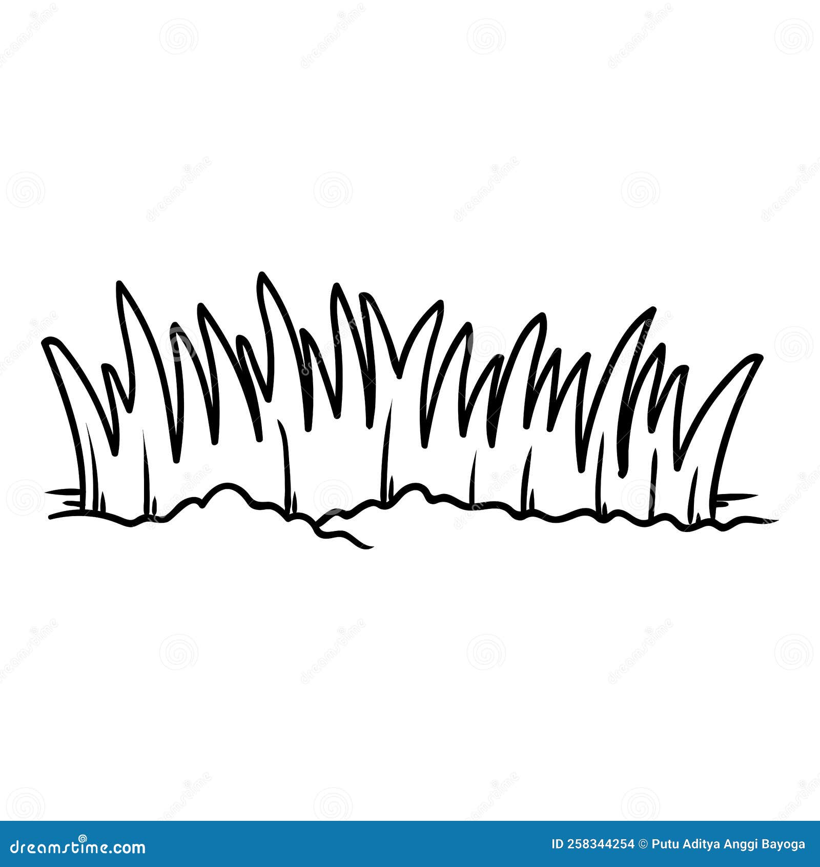 Doodle grass stock vector. Illustration of simple, icon - 258344254