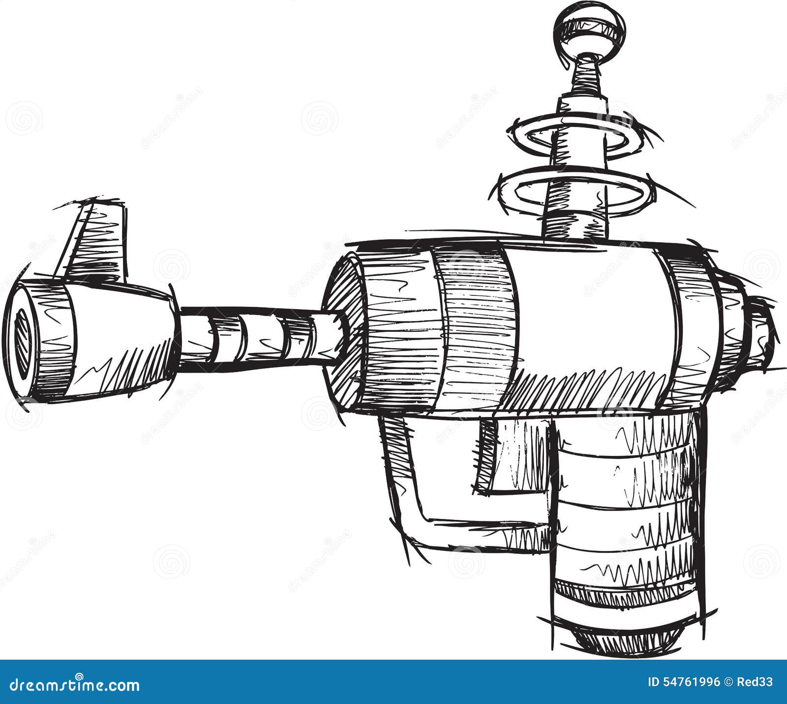 Doodle Gun Vector stock vector. Illustration of doodle - 54761996