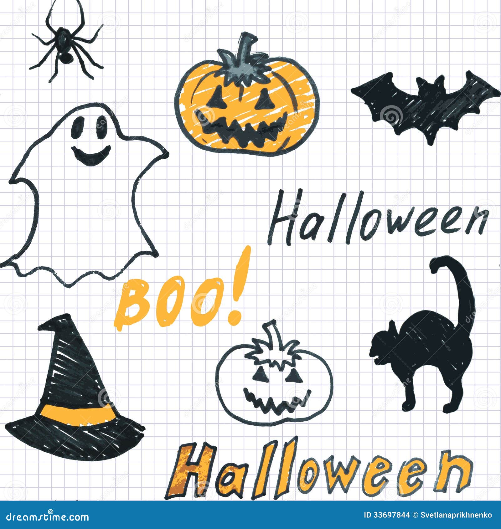 Doodle Halloween Vampire Fangs. Mystical Grin Sketch Cartoon Vector ...