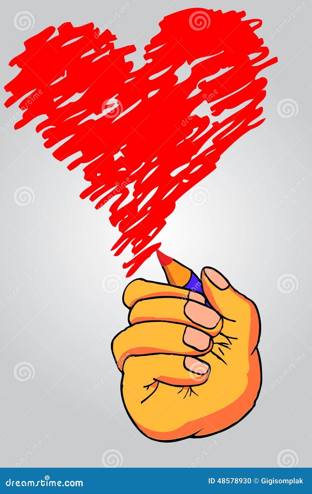 Doodle Hand - Drawing Love stock vector. Illustration of adult - 48578930