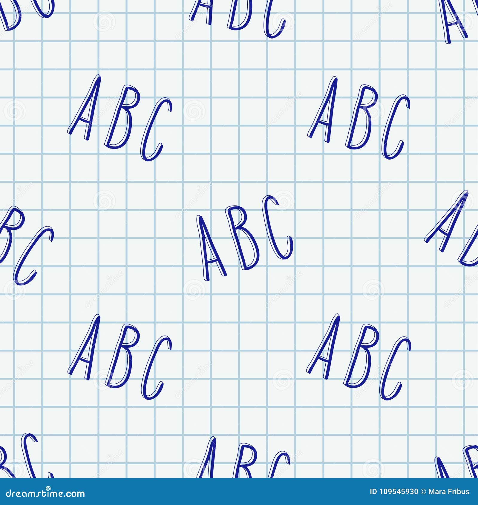 Hand Drawn Abc Seamless Pattern Stock Vector - Illustration of element ...