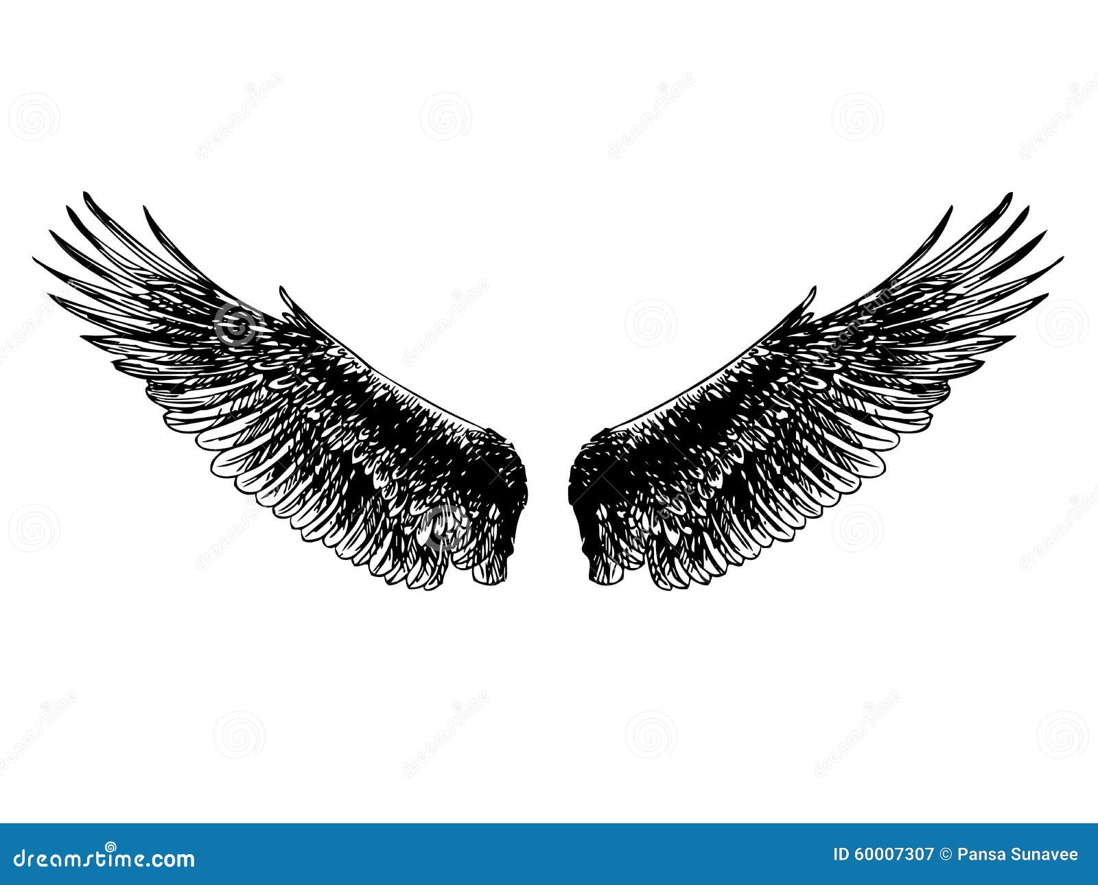 Doodle Hand Drawn of Angel Wings Stock Vector - Illustration of element ...