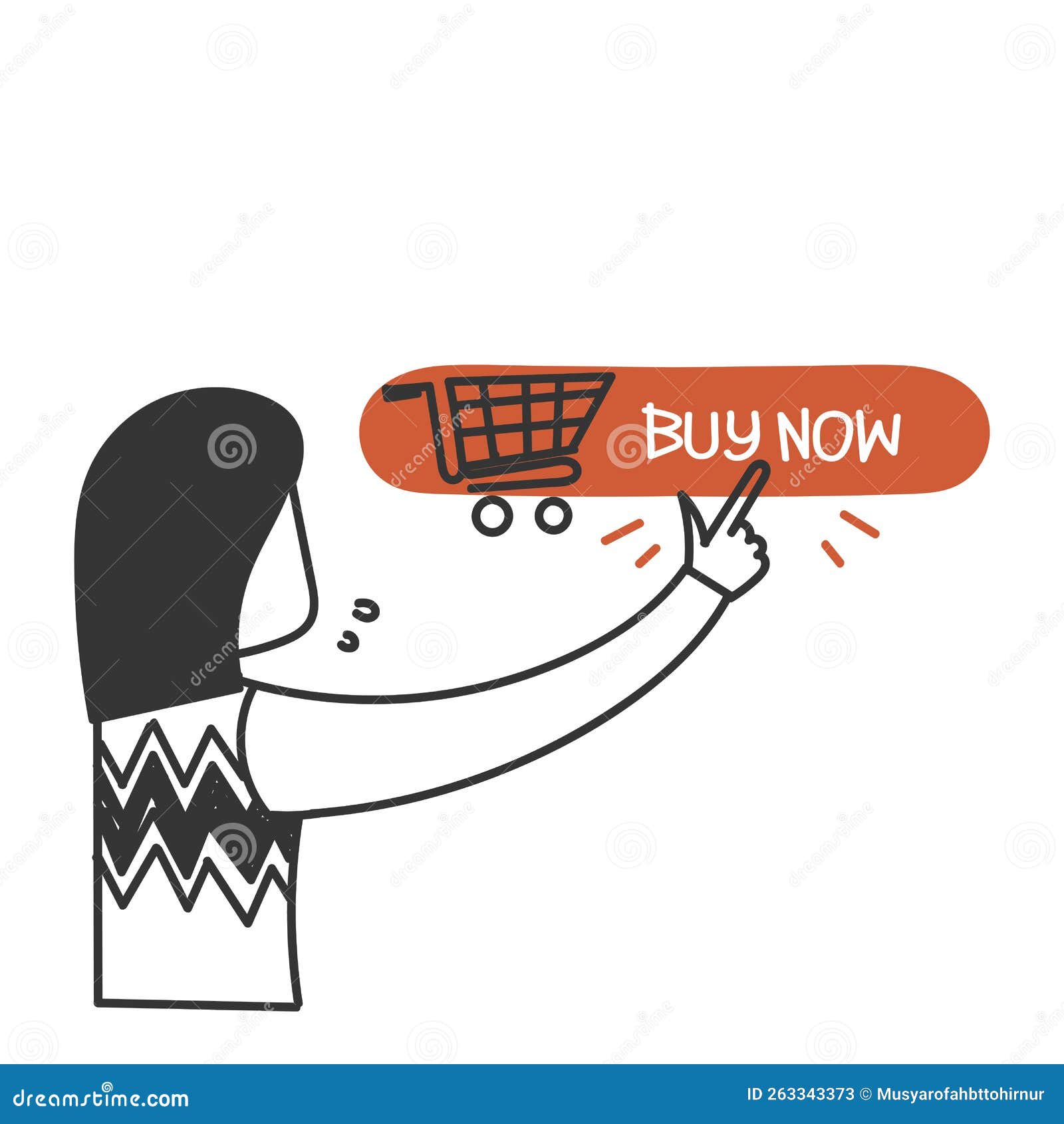 Doodle Hand Drawn Buy Now Button Illustration Stock Vector ...