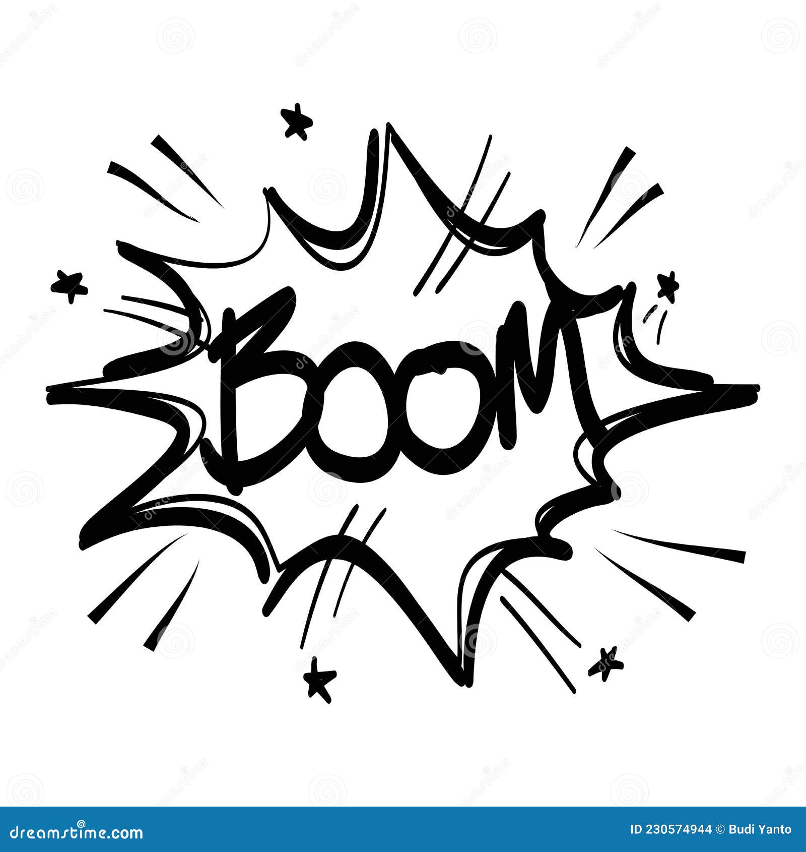 Doodle Hand Drawn of Comic Style Bubbles. with Handwritten Phrases Boom ...