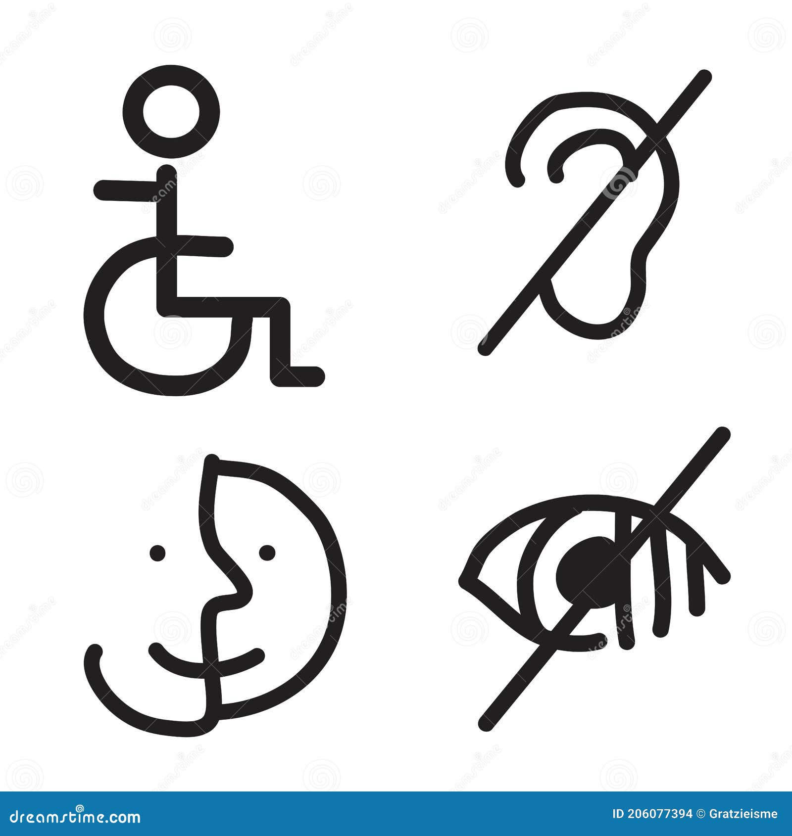 Doodle Hand Drawn of Disability Symbol or Sign Stock Vector ...