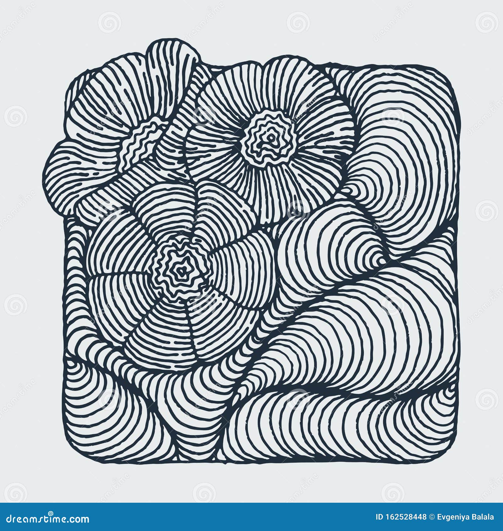 Doodle Hand-drawn Flower Abstract Background. Ink Sketch Texture, Rough ...