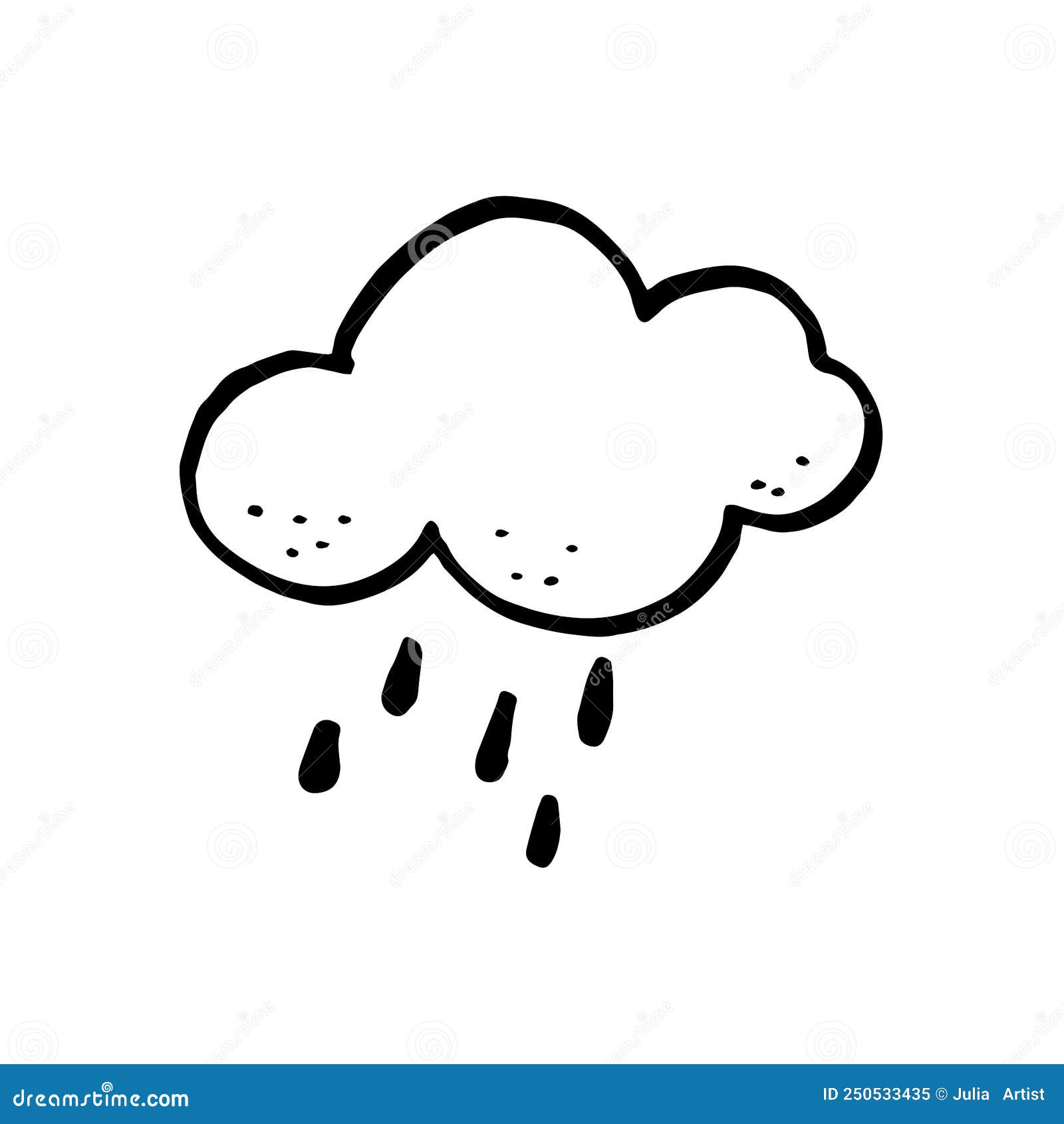 Doodle Hand-drawn Rain Cloud Stock Vector - Illustration of storm ...
