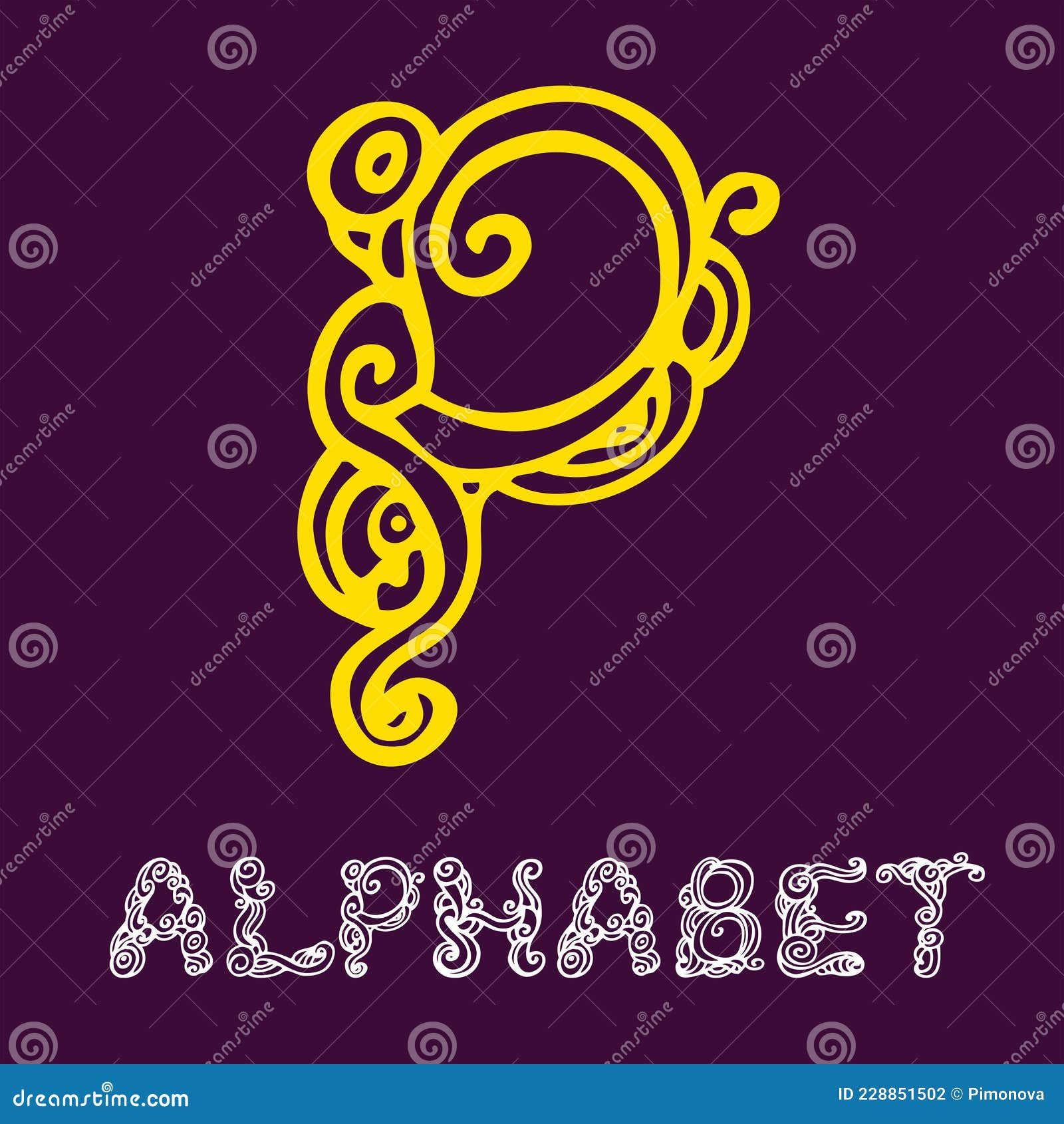 Doodle Hand Drawn Sketch Alphabet. Letter P Stock Vector - Illustration ...