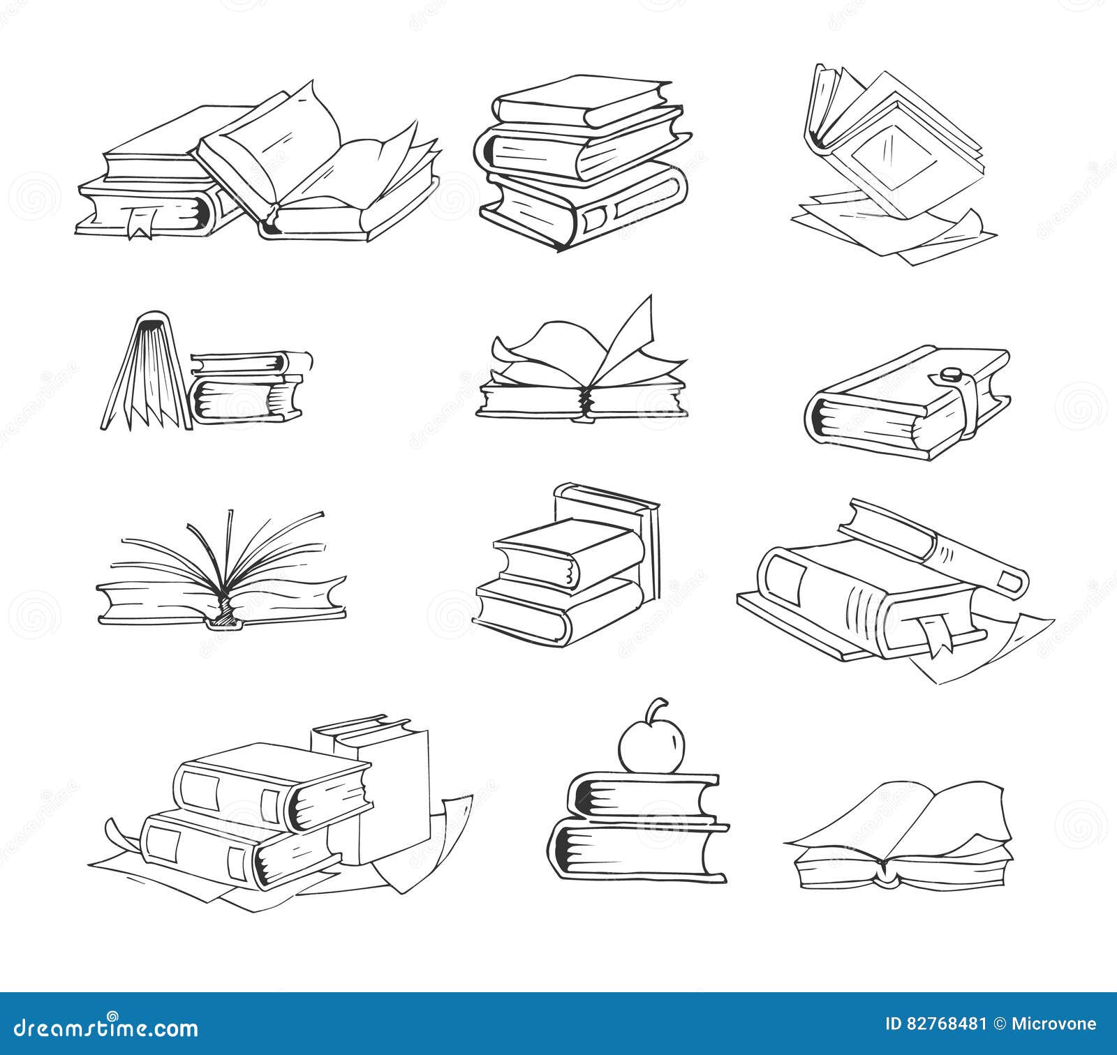 Doodle, Hand Drawn Sketch Books Vector Set Stock Vector - Illustration ...