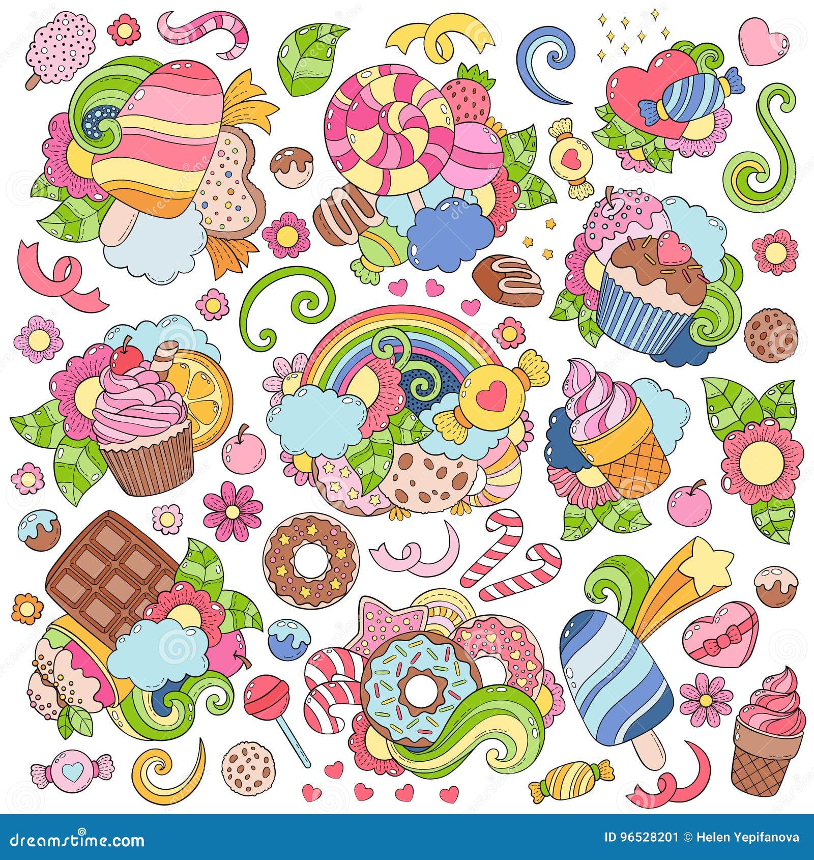 Doodle Hand Drawn Vector Illustration, Abstract Background, Texture ...