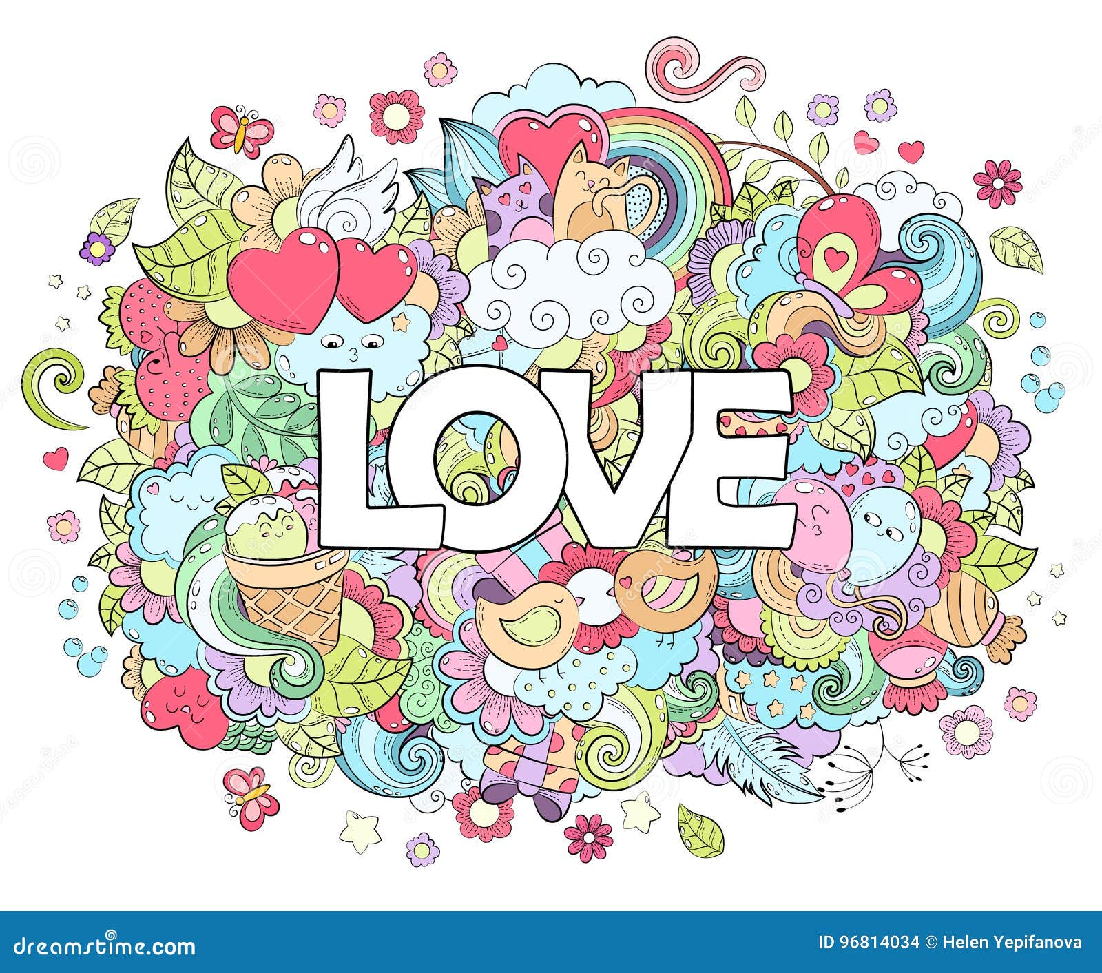 Doodle Hand Drawn Vector Illustration, Abstract Background, Texture ...