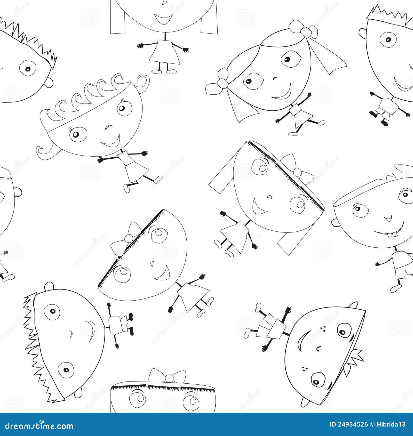 Doodle Handmade Kids Seamless Pattern Stock Vector - Illustration of ...