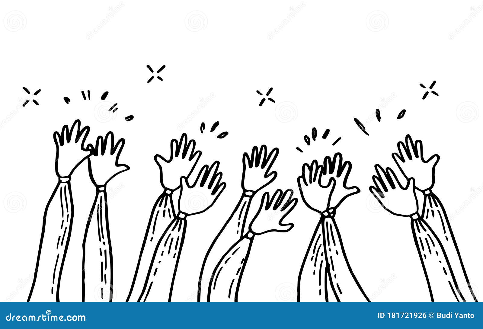 Doodle of Hands Up,Hands Clapping Stock Vector - Illustration of comic ...