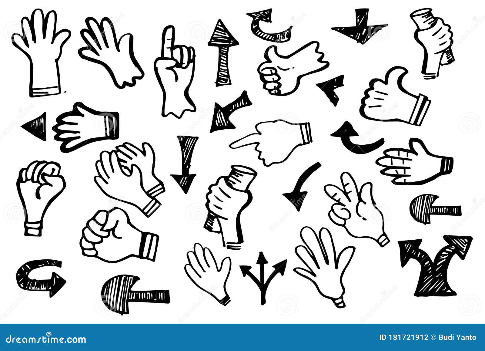 Doodle Hands Up, Hands Clapping. Congratulation Graduation Vector ...