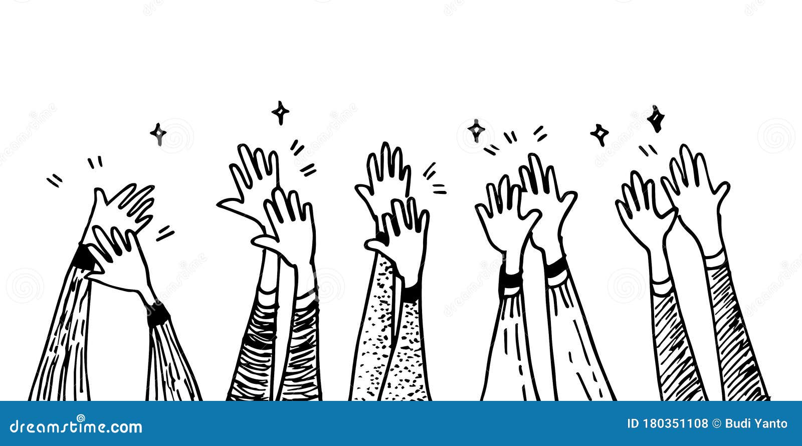 Doodle of Hands Up,Hands Clapping Stock Vector - Illustration of ...