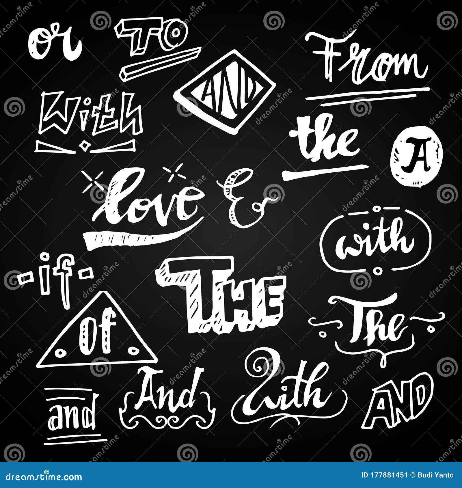 Handwritten Catchwords And Collection Of Different Conjunctions ...