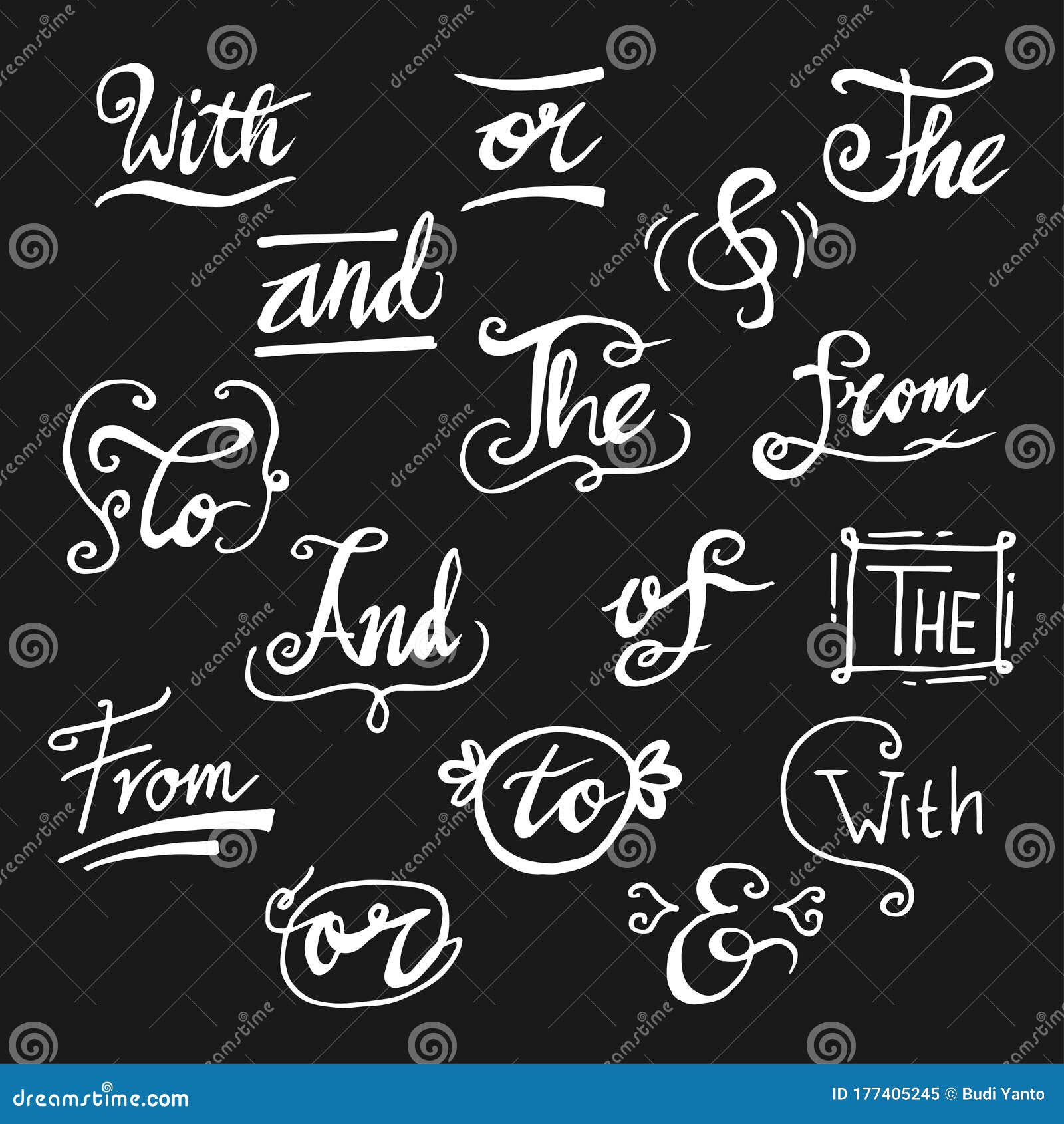 Doodle Handwritten Catchwords and Ampersands Vector Setk Stock Vector ... Doodle Handwritten Catchwords and Ampersands Vector Setk Stock Vector ...