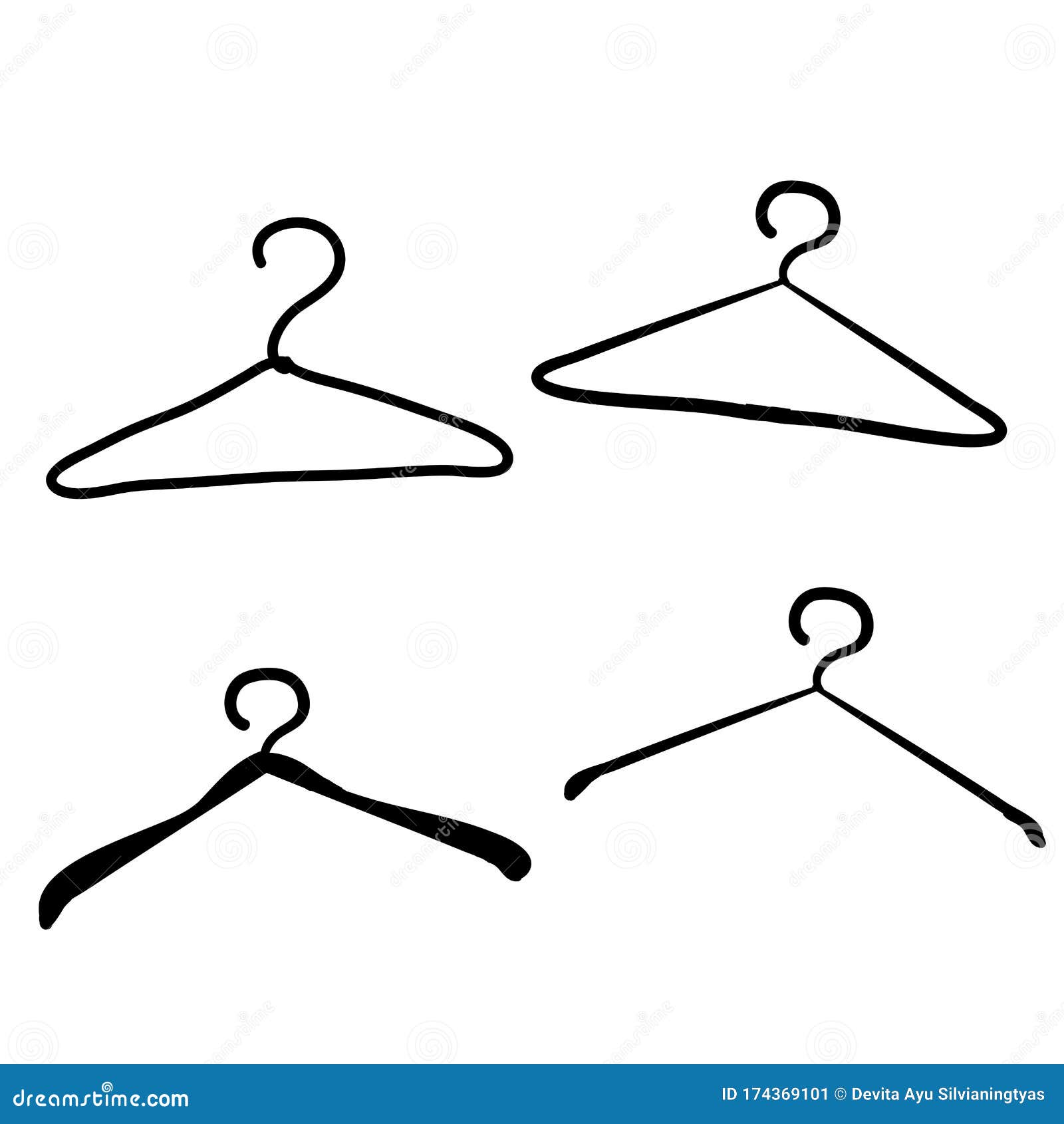 Doodle Hanger Icon Illustration with Hand Drawn Style Vector Isolated ...