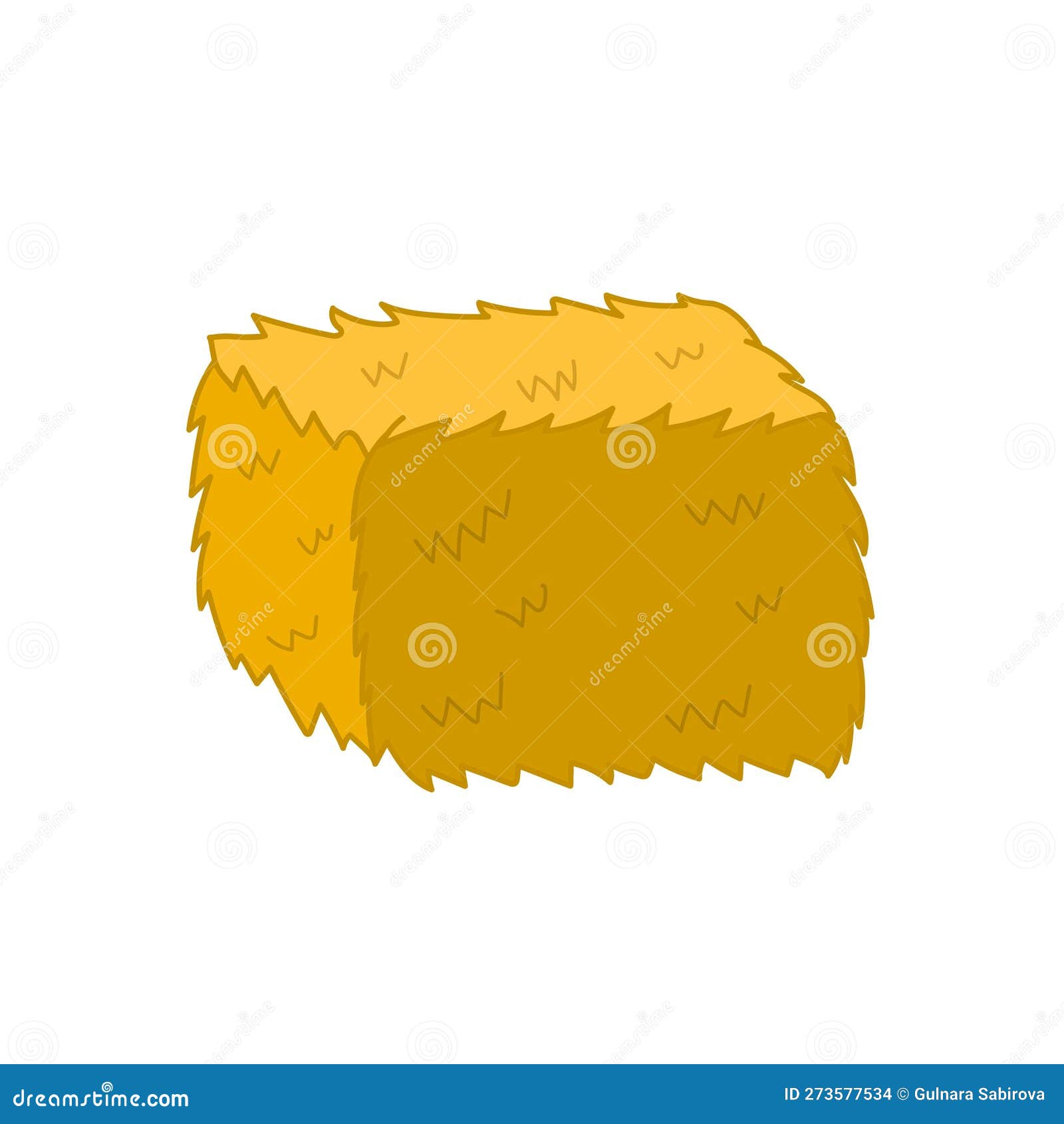 Doodle Hay Stack in Cartoon Style. Hand Drawn Farm Square Haystack ...