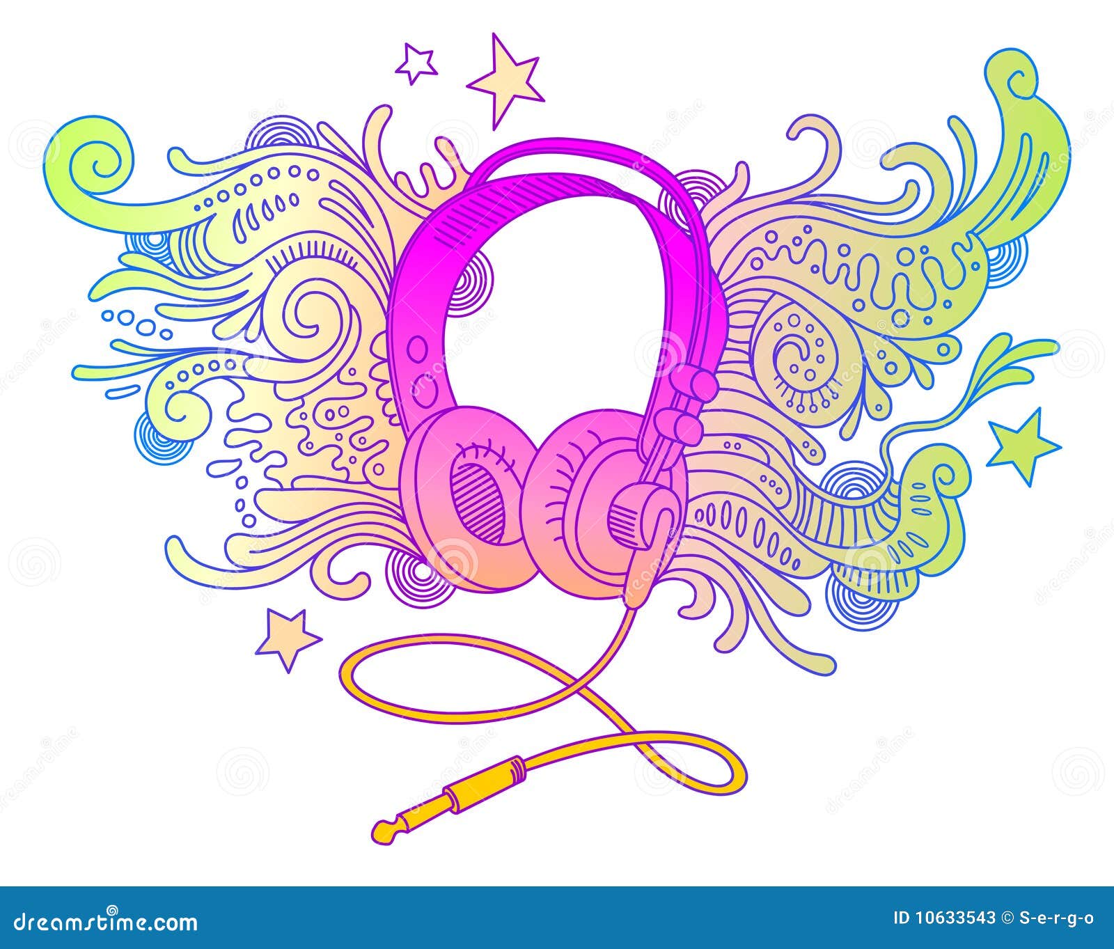 Doodle headphones stock vector. Illustration of drawing - 10633543